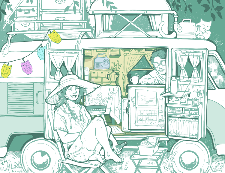 Camp drawing by Melissa Scheu | Doodle Addicts