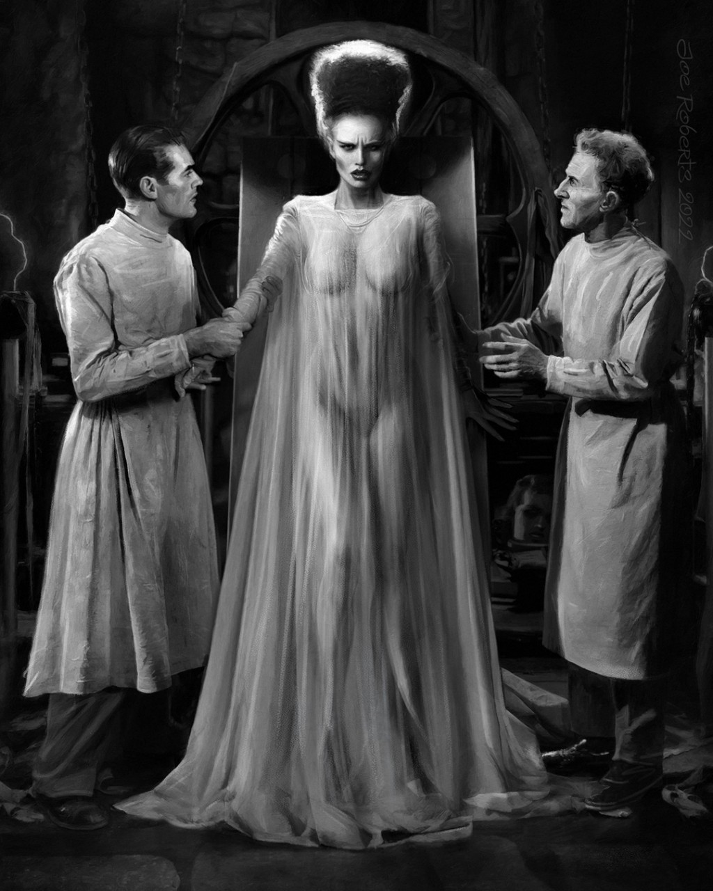 The Bride Of Frankenstein Drawing By Joe Roberts Doodle Addicts