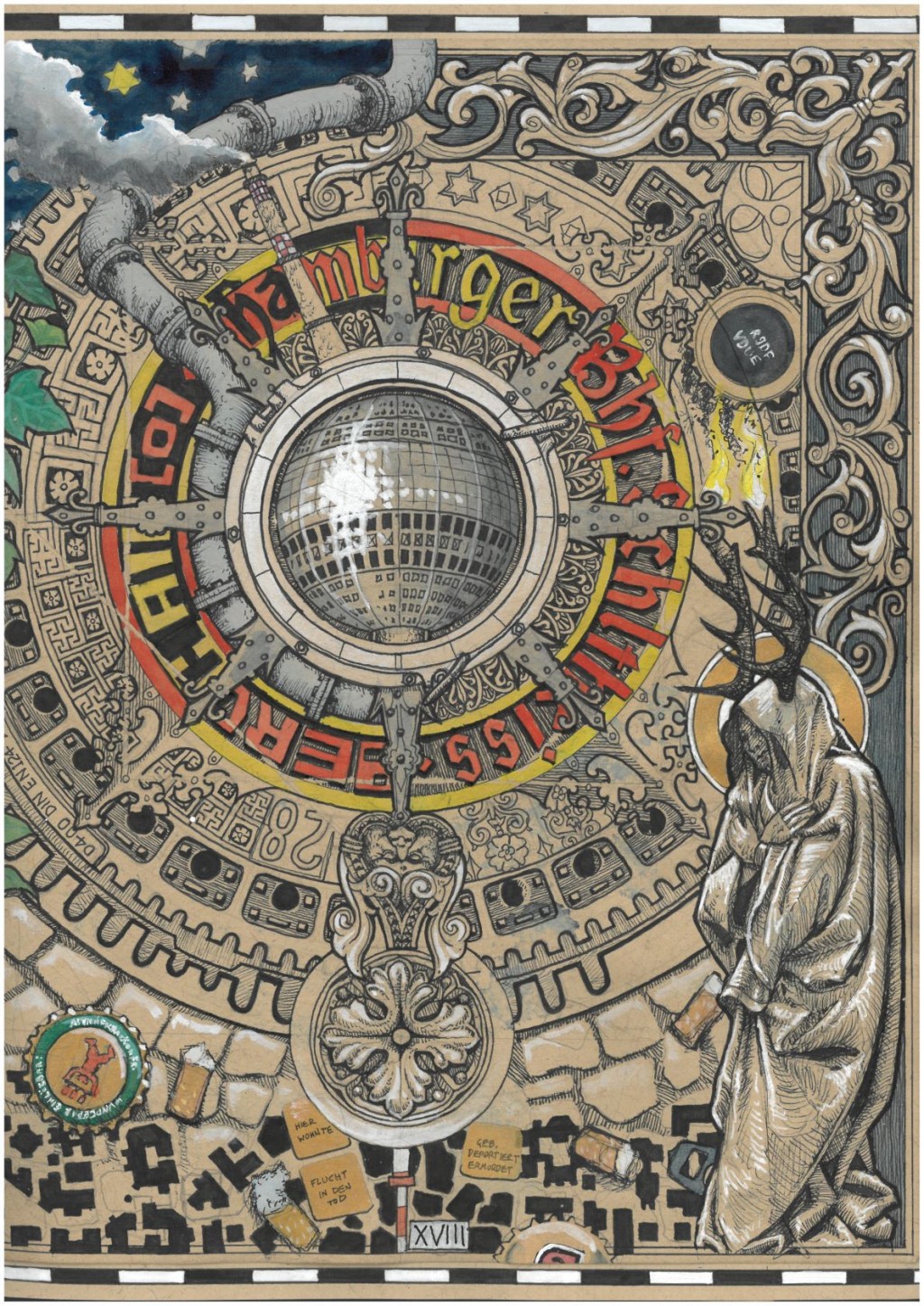 Berlin Compass Rose drawing by Travis D. Hendrix | Doodle Addicts