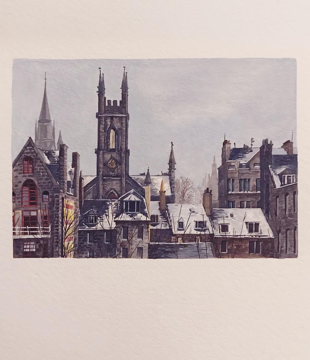 Winter in Aberdeen, Scotland drawing by EunyKim | Doodle Addicts