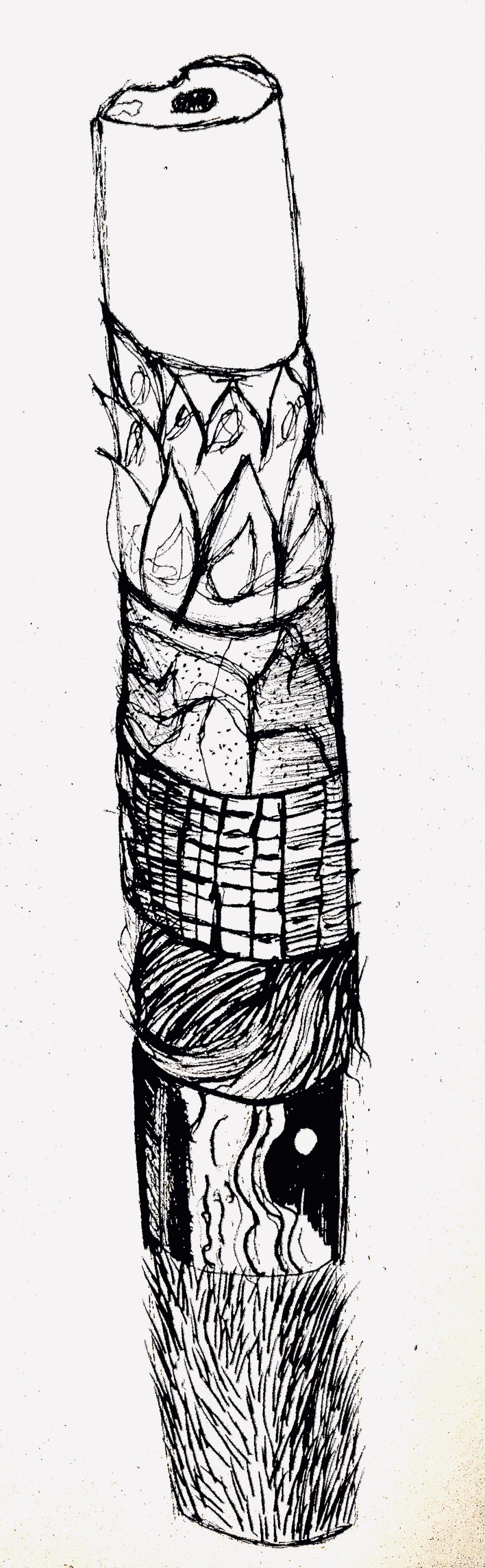 Texture Totem Pole drawing by Suzette | Doodle Addicts