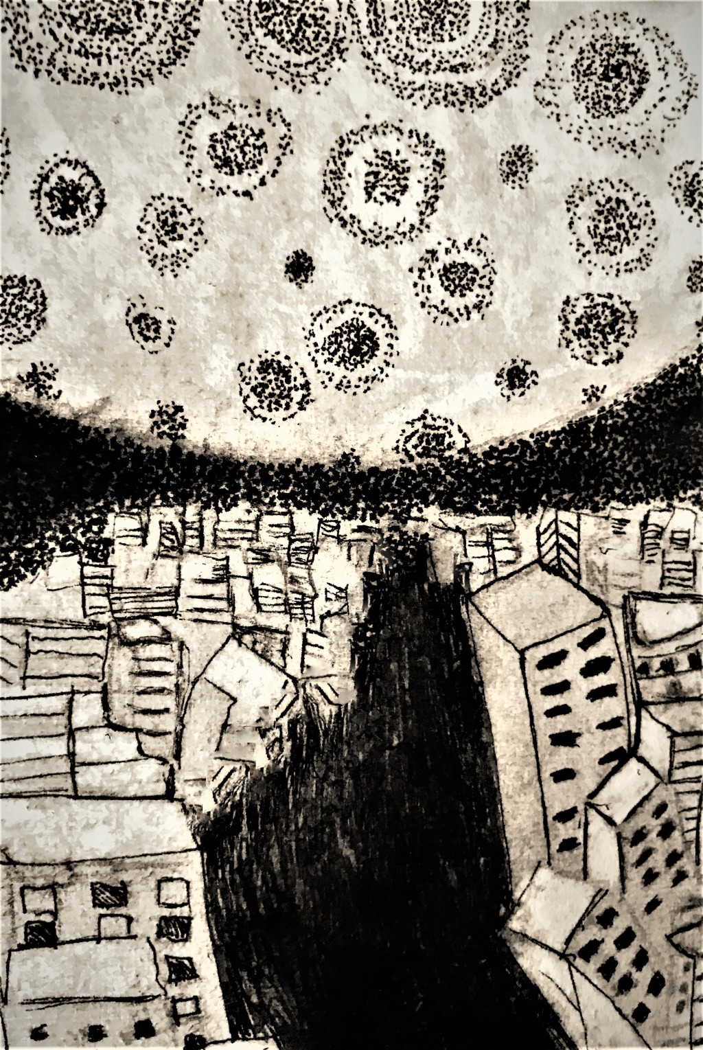 Broken City drawing by Suzette | Doodle Addicts