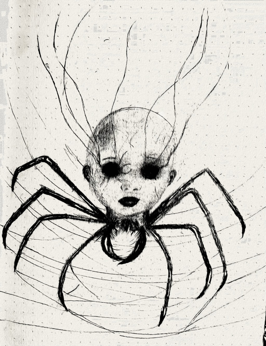 Doll Face Spider drawing by Suzette | Doodle Addicts