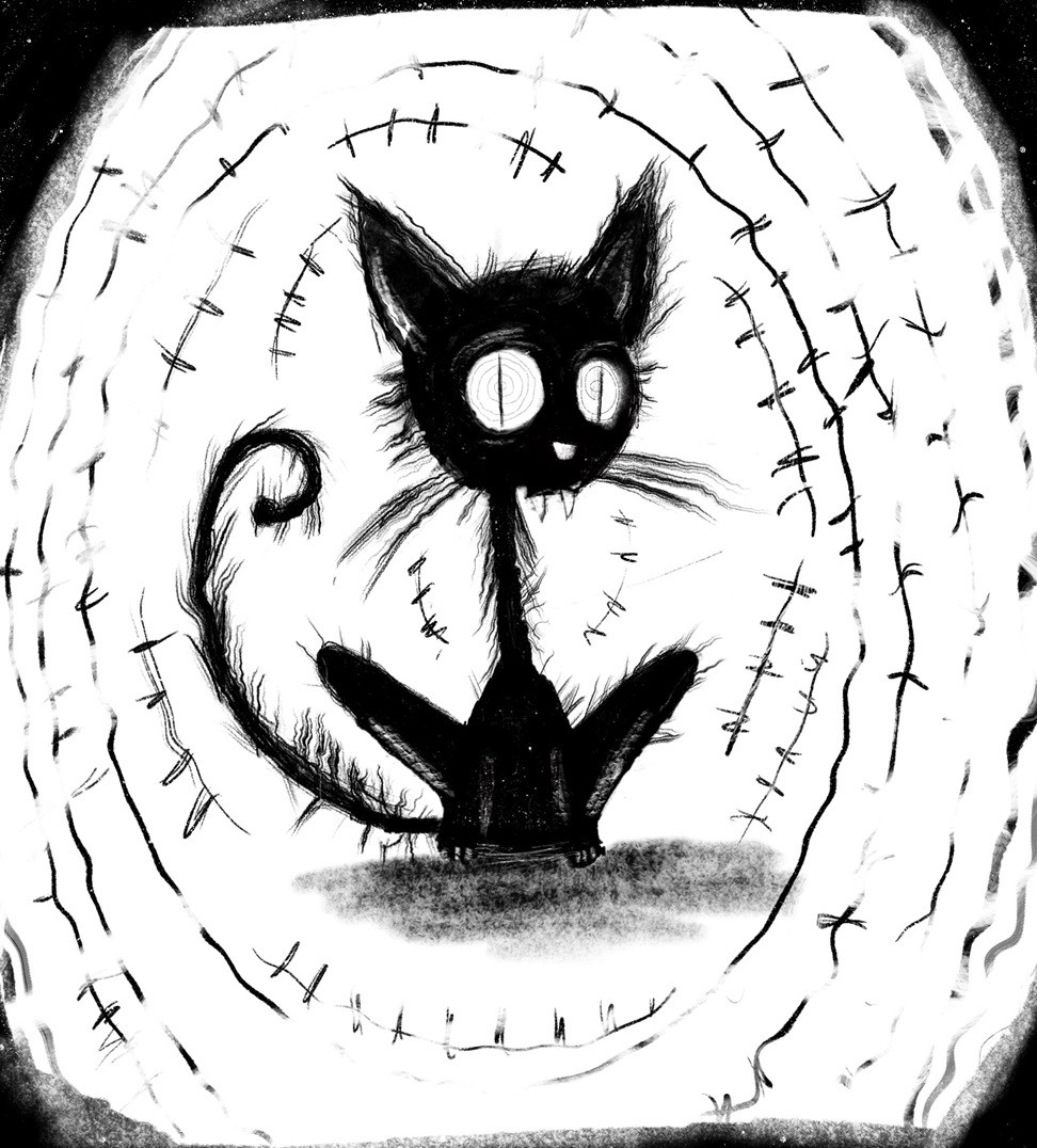 Tim Burton Kitty drawing by Suzette | Doodle Addicts
