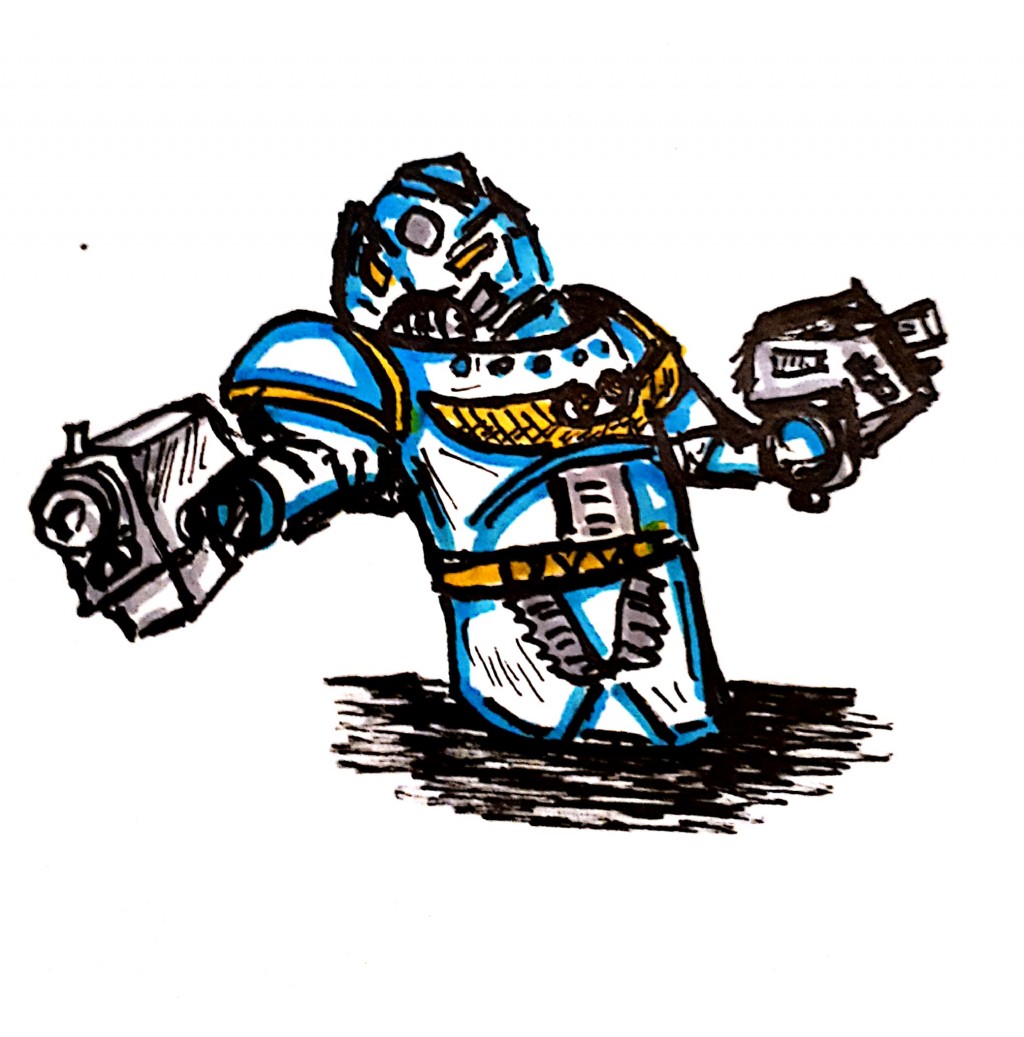 Ultramarine drawing by Daniel Gräfen | Doodle Addicts