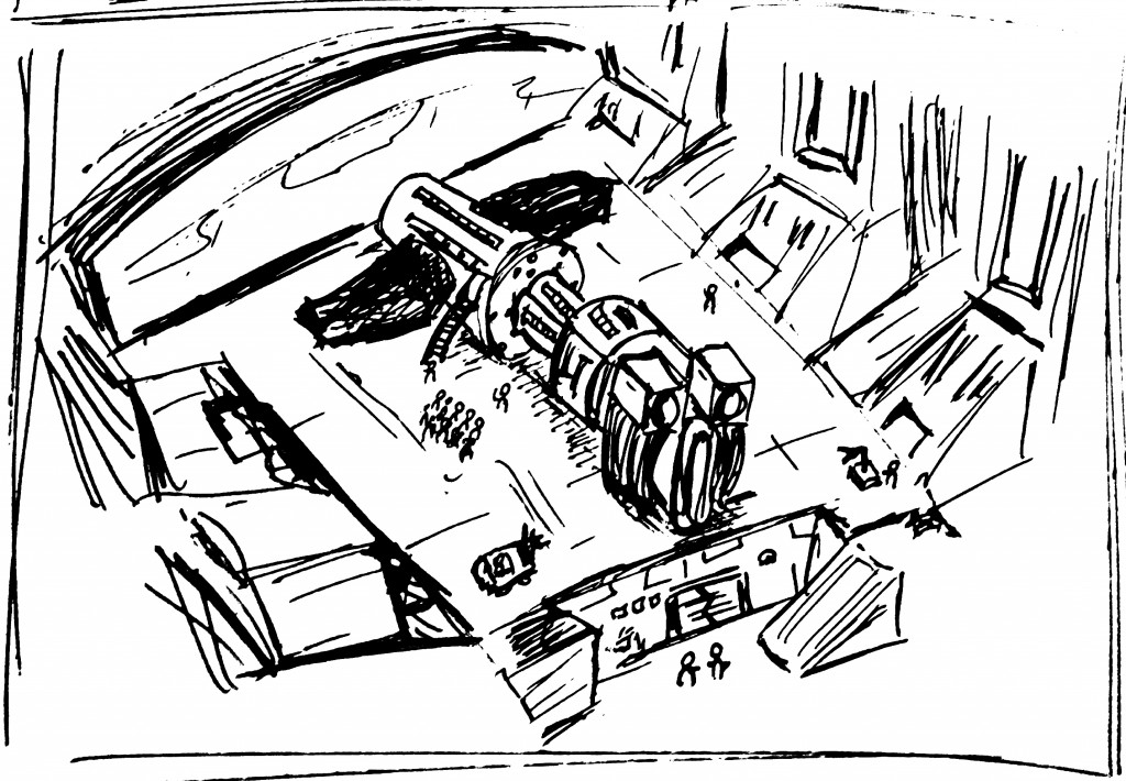 Spaceship Hangar drawing by Daniel Gräfen | Doodle Addicts