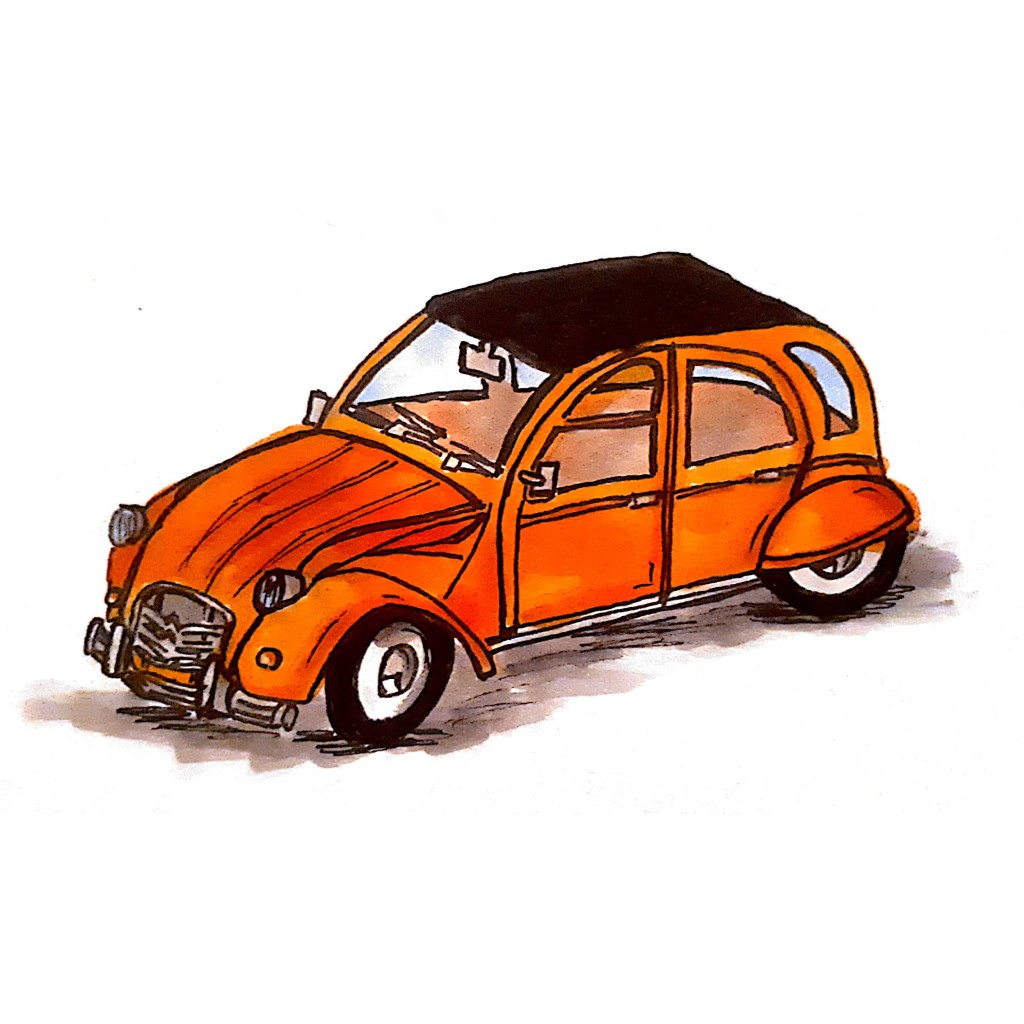 Citroën 2CV drawing by Daniel Gräfen | Doodle Addicts