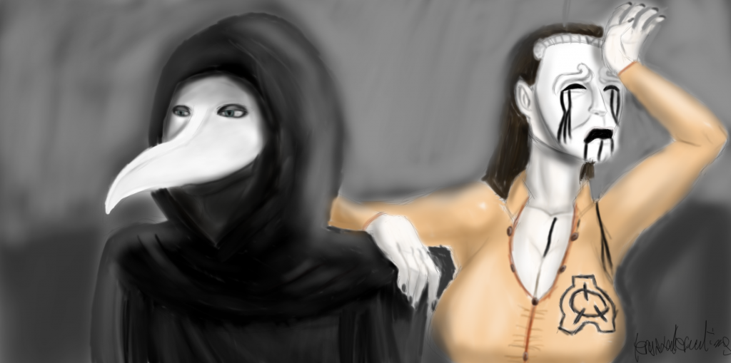 SCP 049 and SCP 035 drawing by KrystalKreations | Doodle Addicts