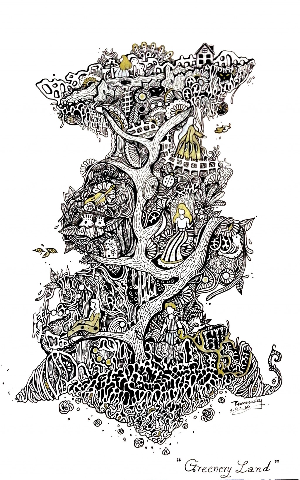 Tree drawing by Thanrudee | Doodle Addicts