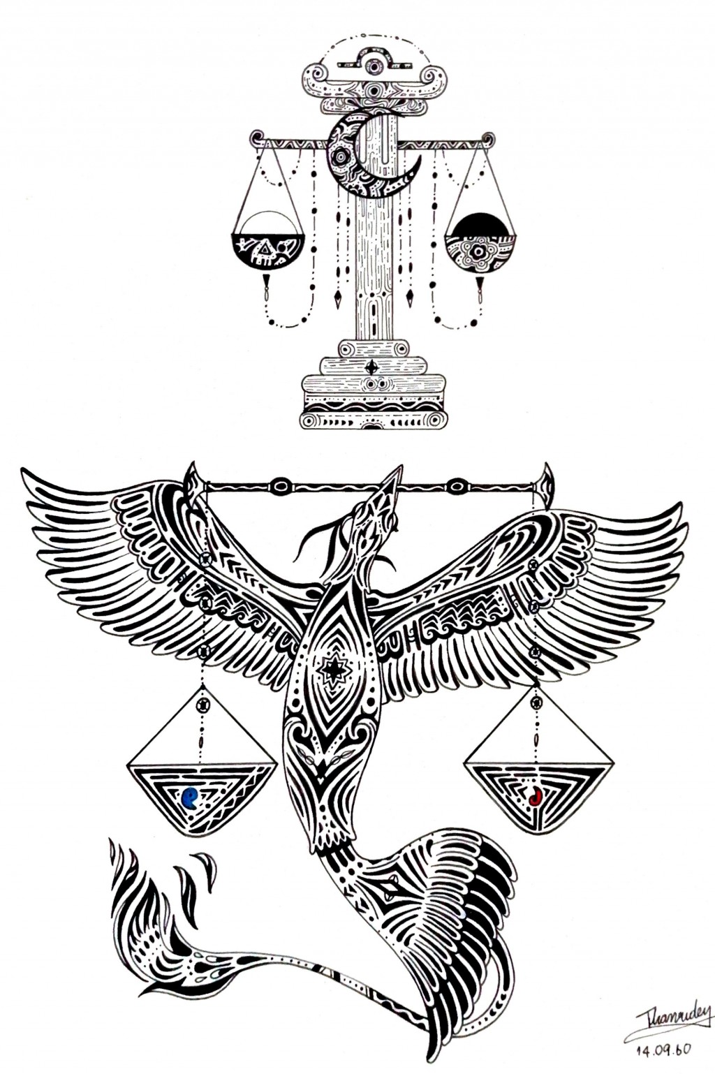 Scales drawing by Thanrudee | Doodle Addicts