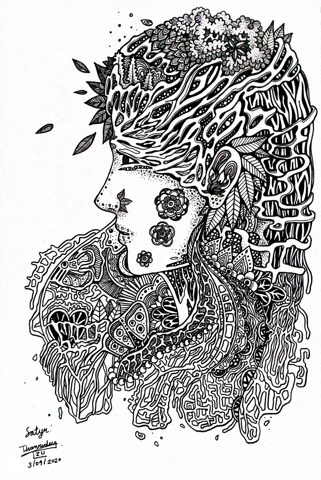 Satyr drawing by Thanrudee | Doodle Addicts