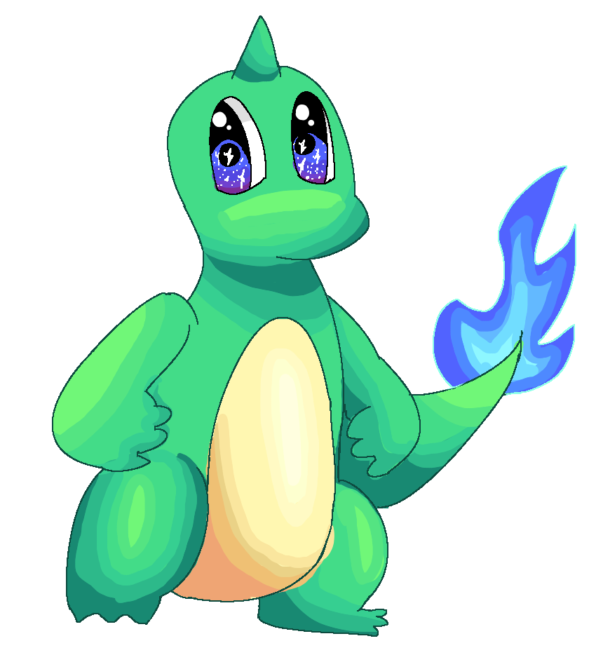 Green Charmander drawing by Richard/Corvid | Doodle Addicts