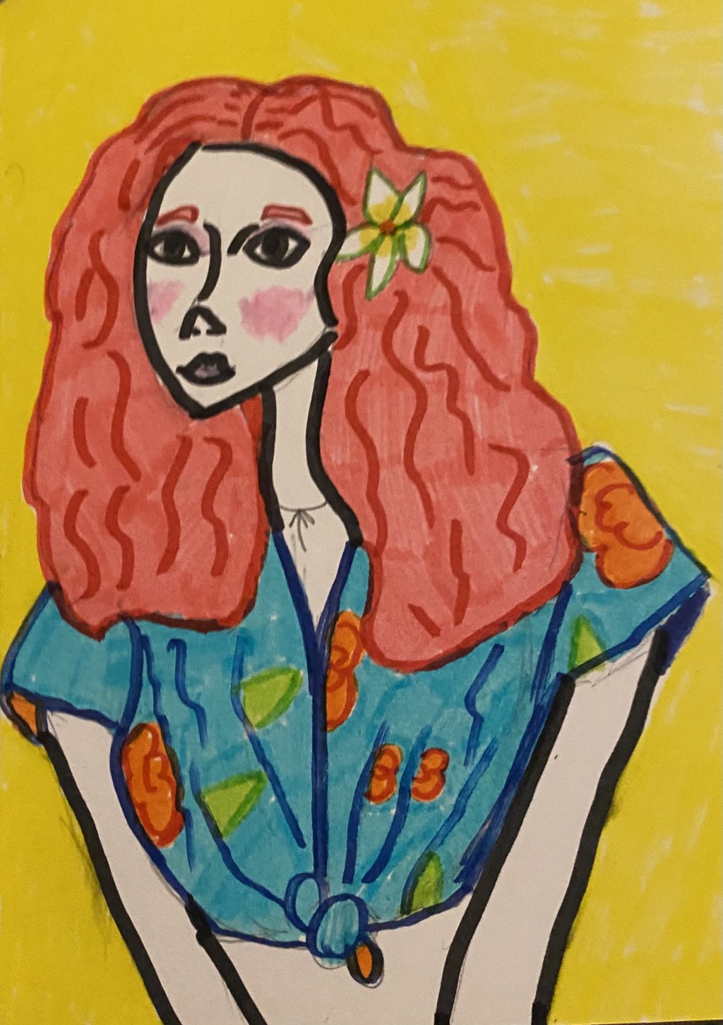 Pink hair girl drawing by Aisha | Doodle Addicts