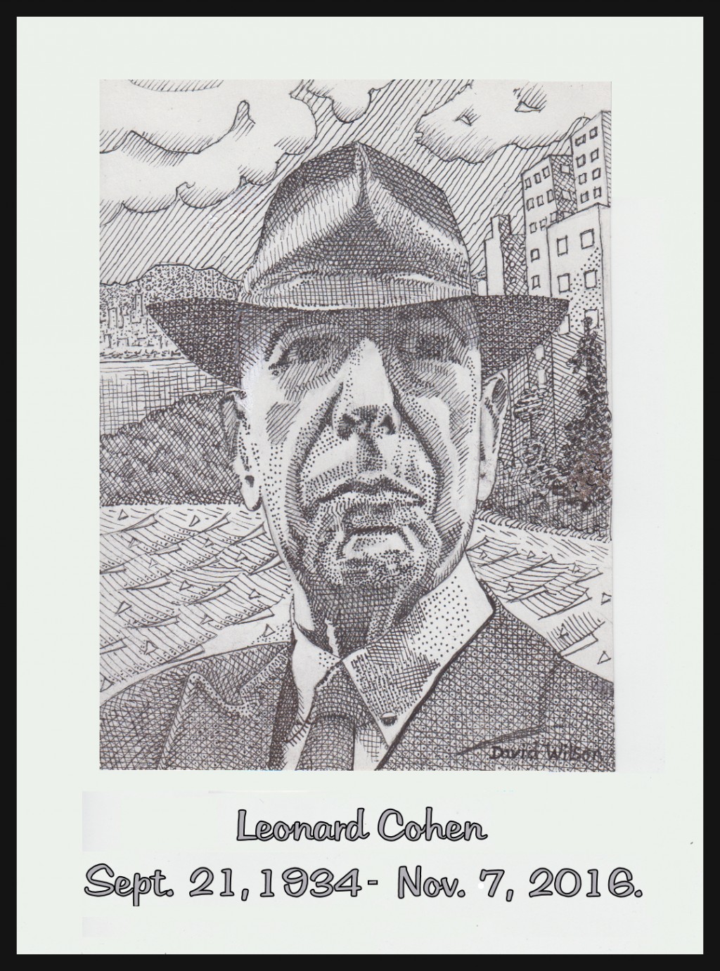 Leonard Cohen drawing by David Wilson | Doodle Addicts