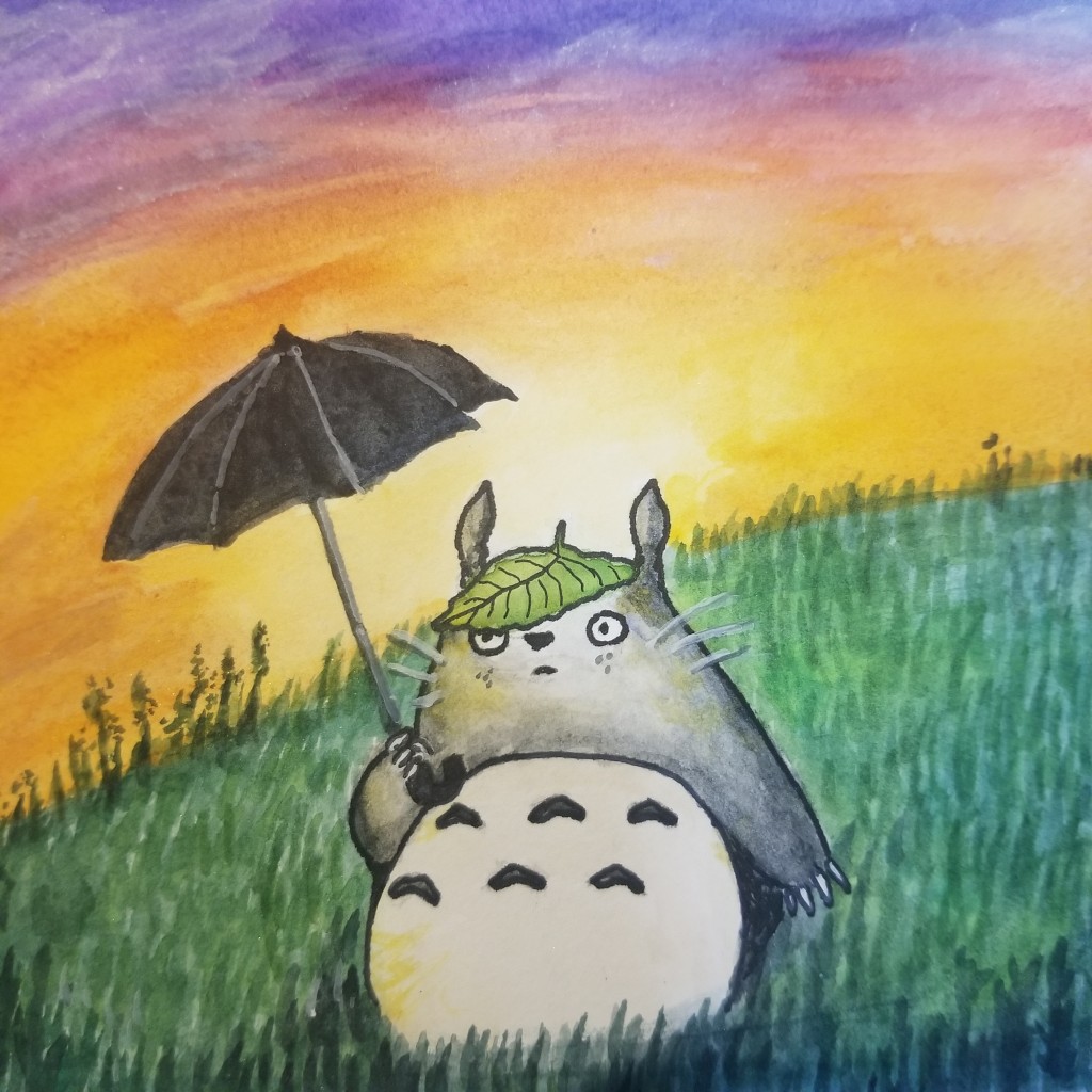 Totoro Sunset drawing by Michelle | Doodle Addicts