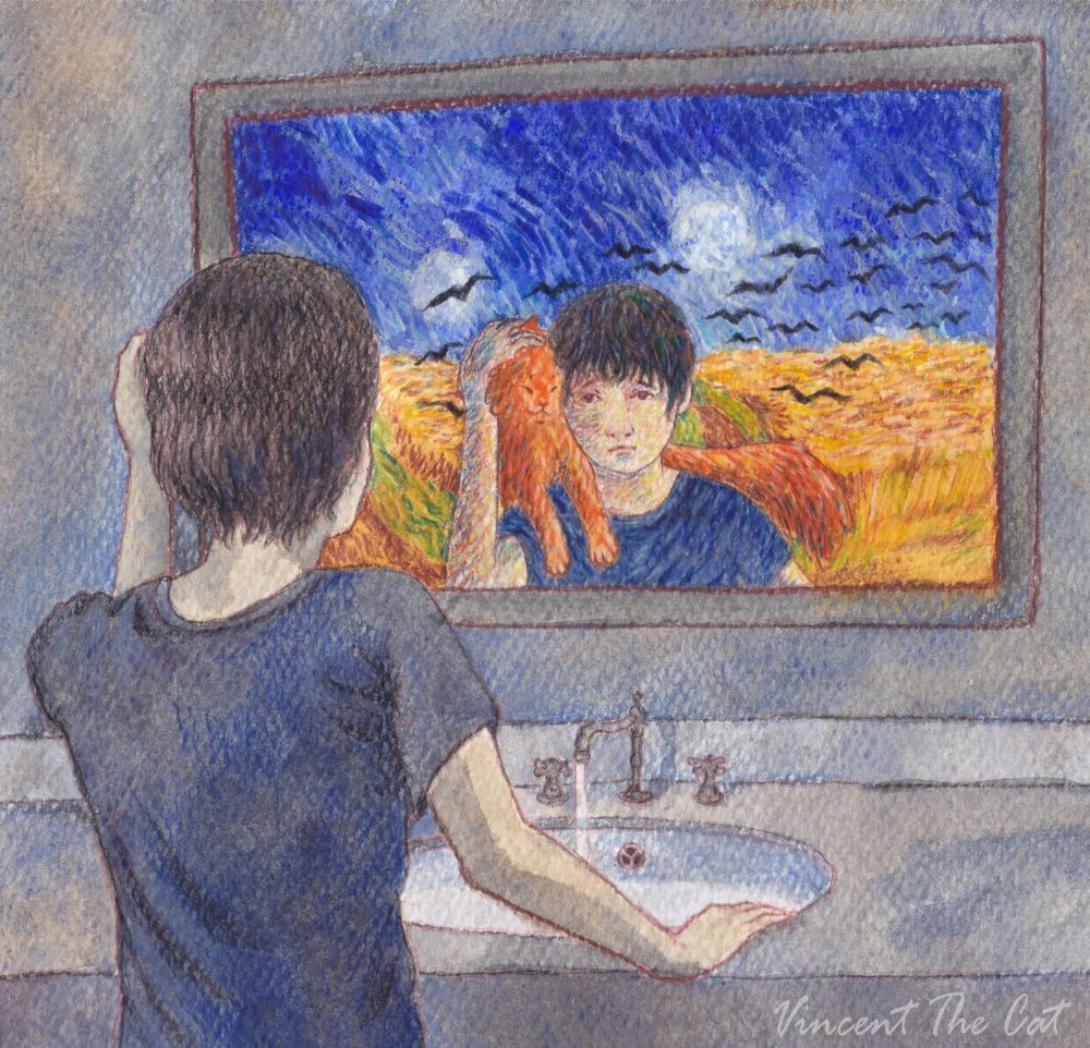 Reflection drawing by Vi | Doodle Addicts