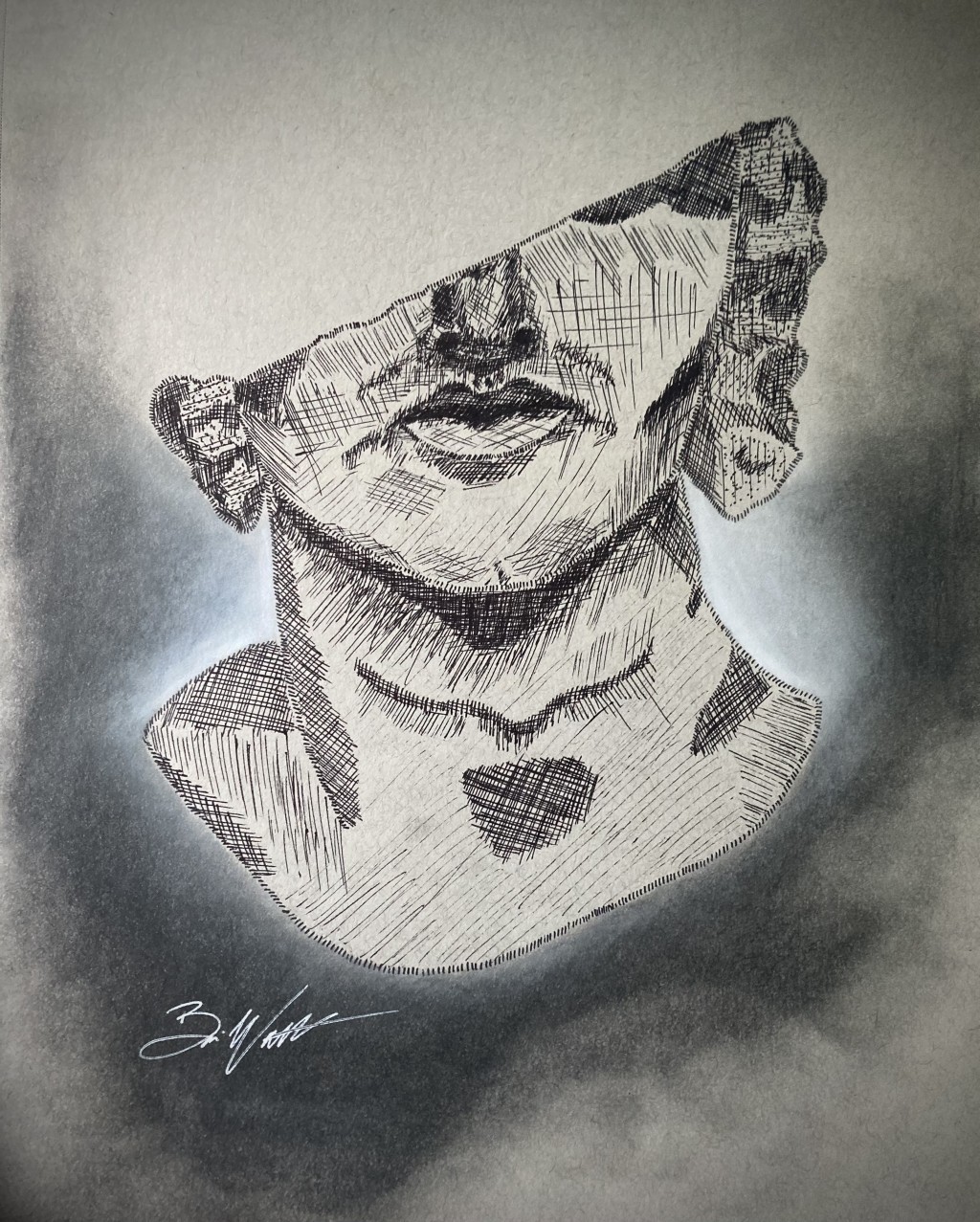 colossal head drawing by Bri | Doodle Addicts