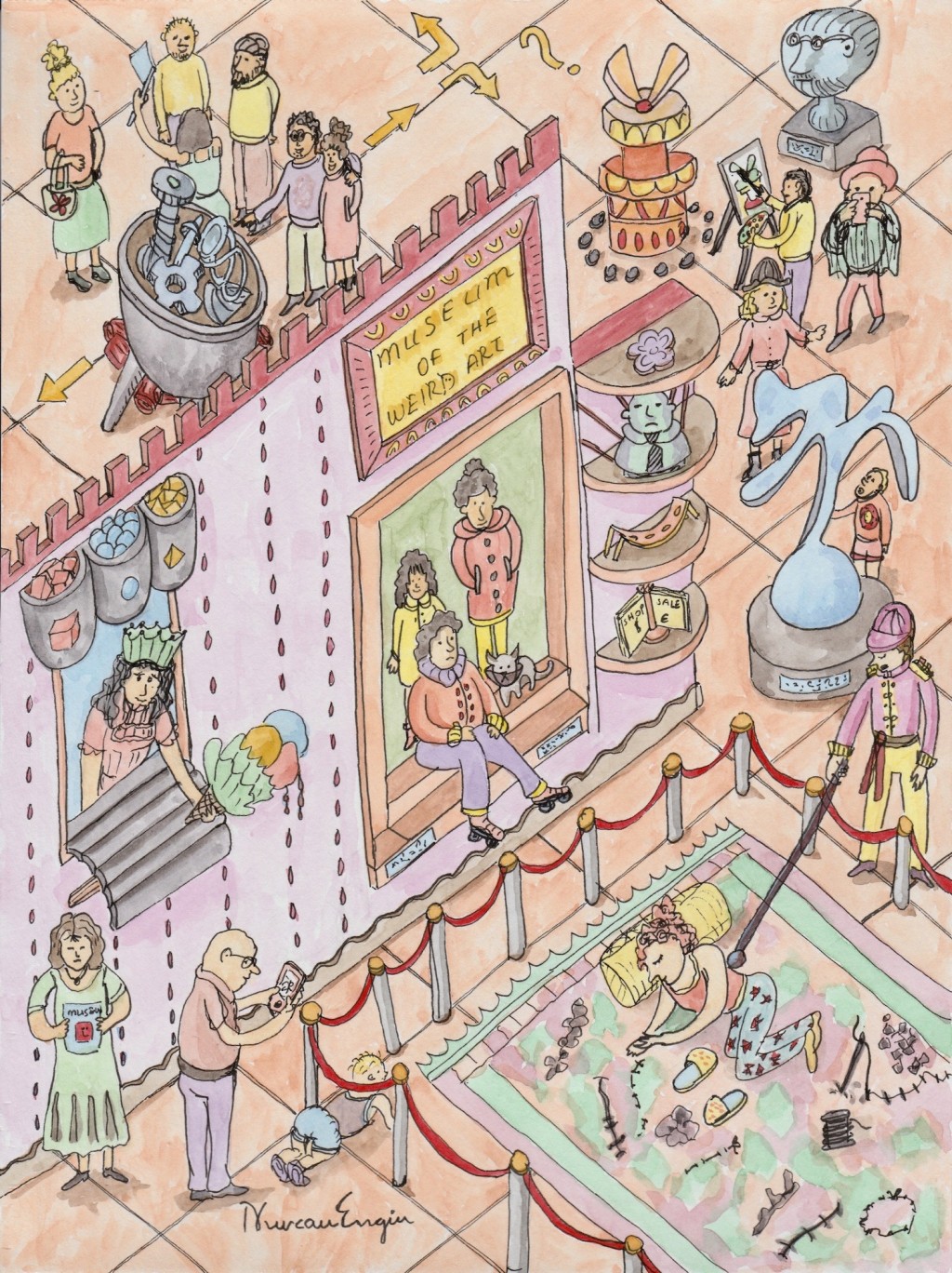 Museum of the weird art drawing by nurcan engin | Doodle Addicts