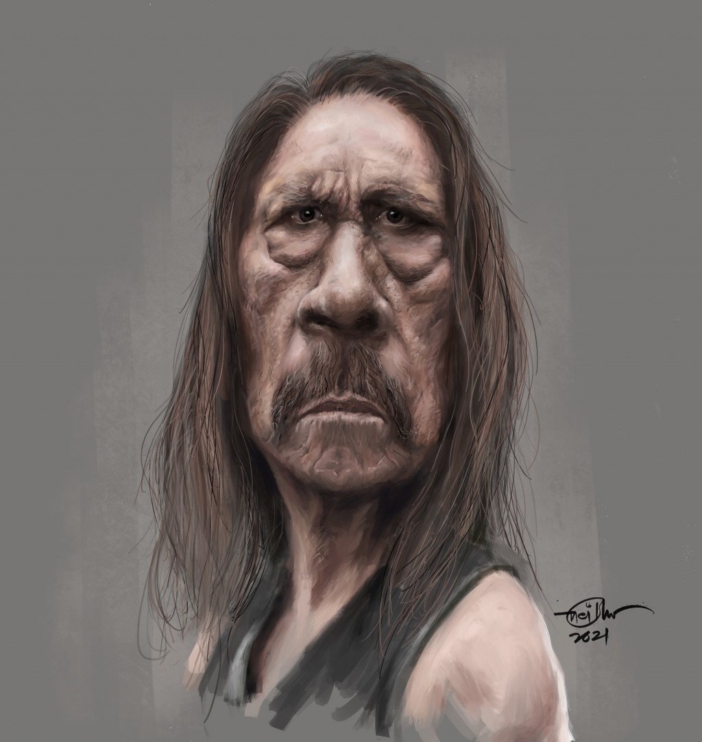 Painting fanart - Danny Trejo drawing by Neil Anoba | Doodle Addicts