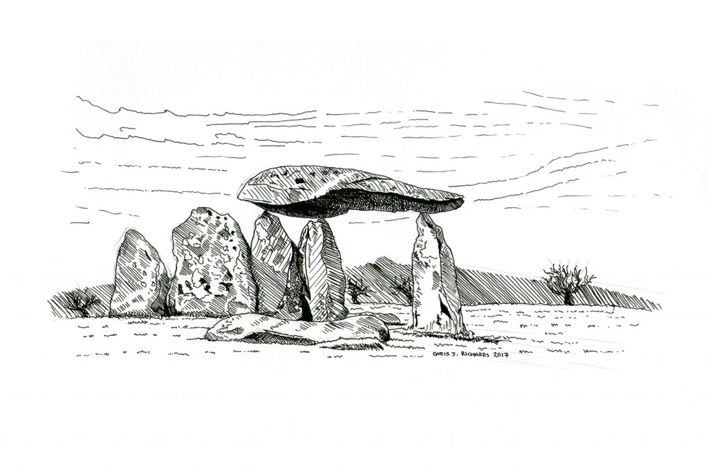 Pentre Ifan drawing by Chris Richards | Doodle Addicts