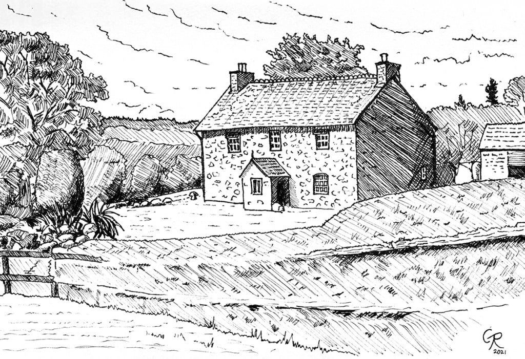 Neath Country Cottage drawing by Chris Richards | Doodle Addicts