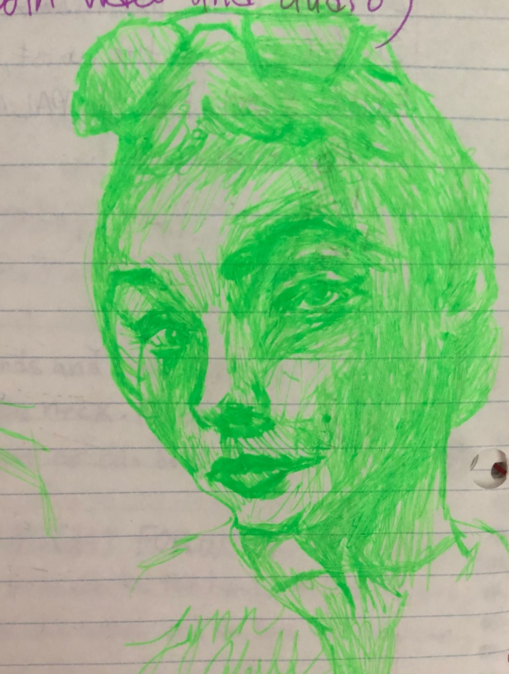 Portrait in Neon drawing by Lynn | Doodle Addicts