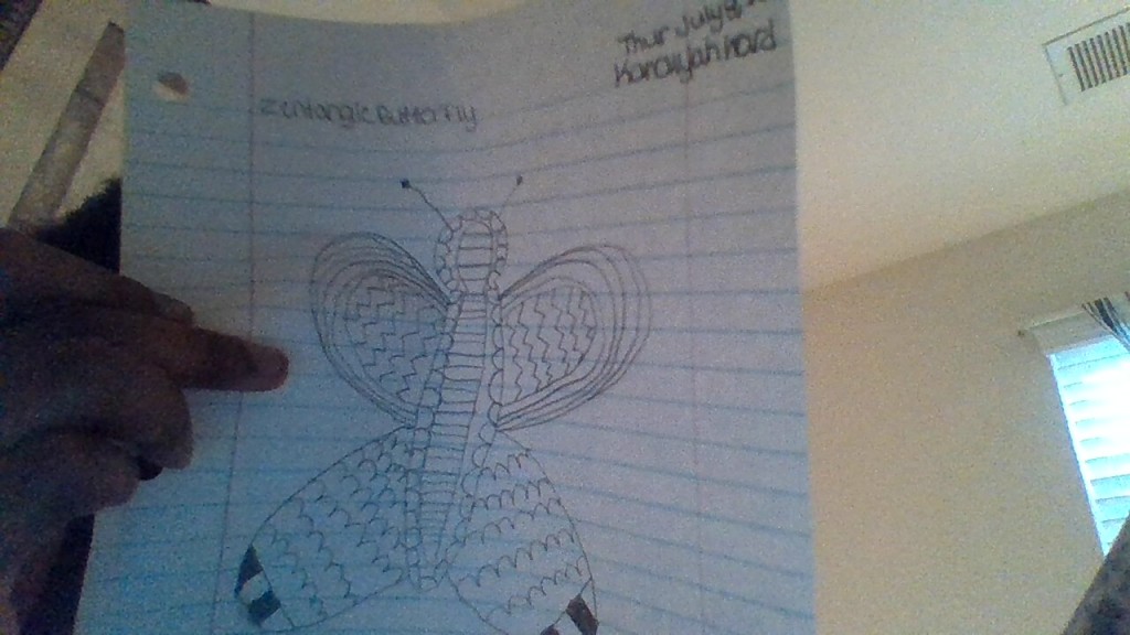 zentangle butterfly drawing by kanaiyah ward | Doodle Addicts