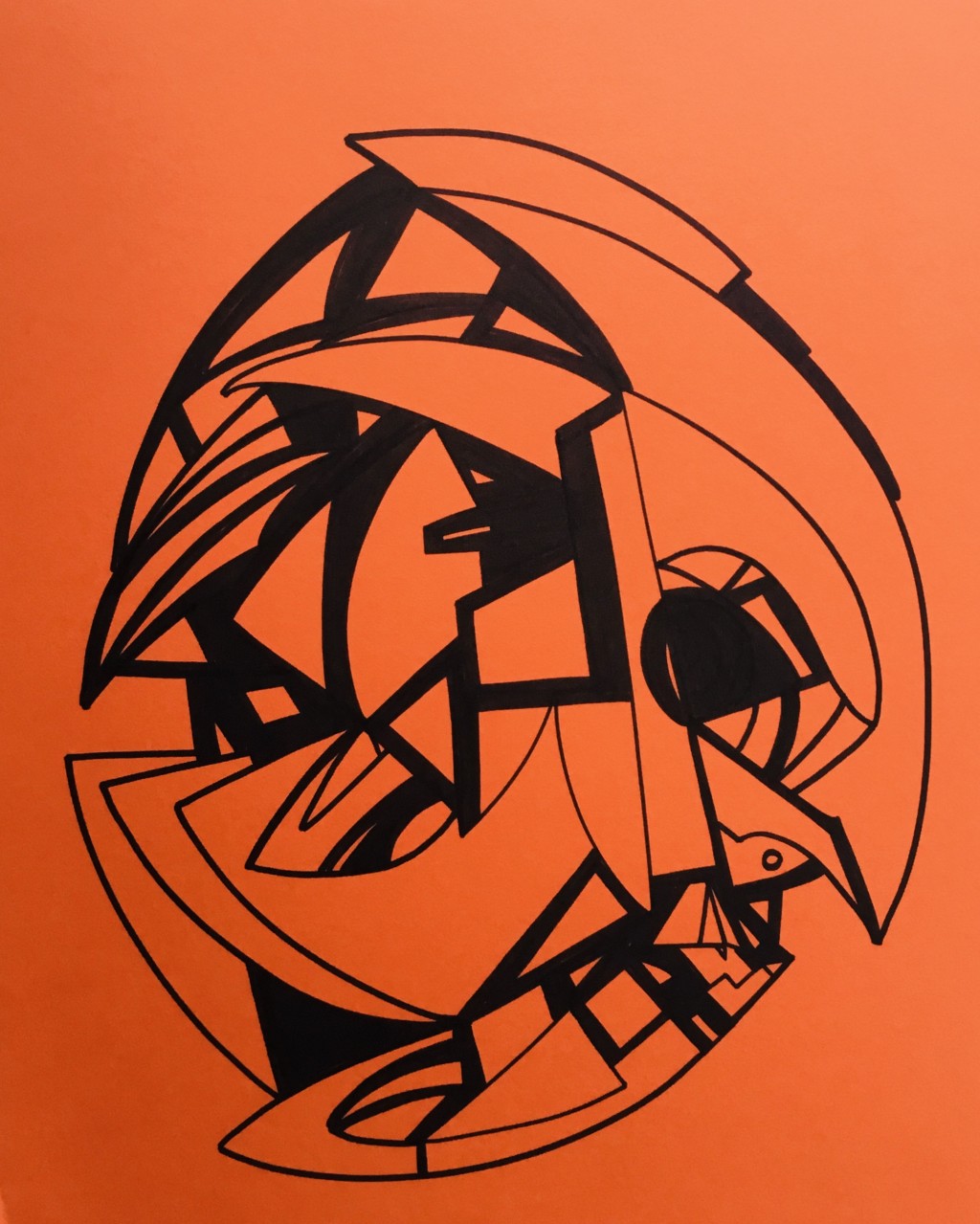 Mech Head 16x20in drawing by Brent Skillicorn | Doodle Addicts