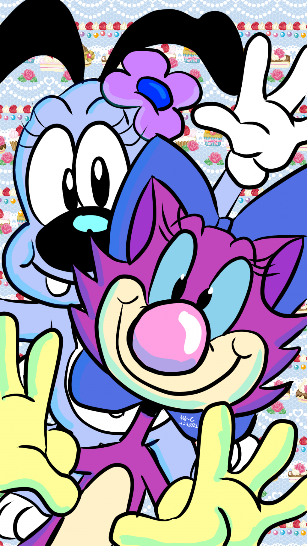 Kixxy and Mooksie; Sweet Sweeties drawing by Ginger | Doodle Addicts