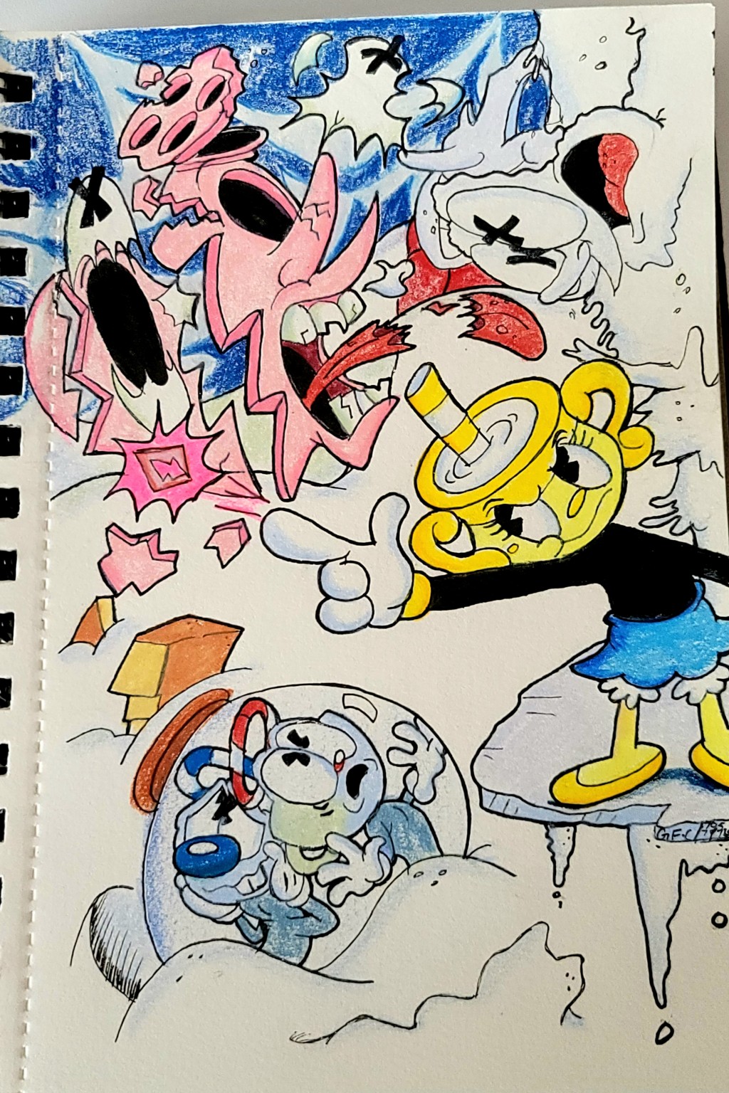 Cuphead- A chef's shattered heart drawing by Ginger | Doodle Addicts