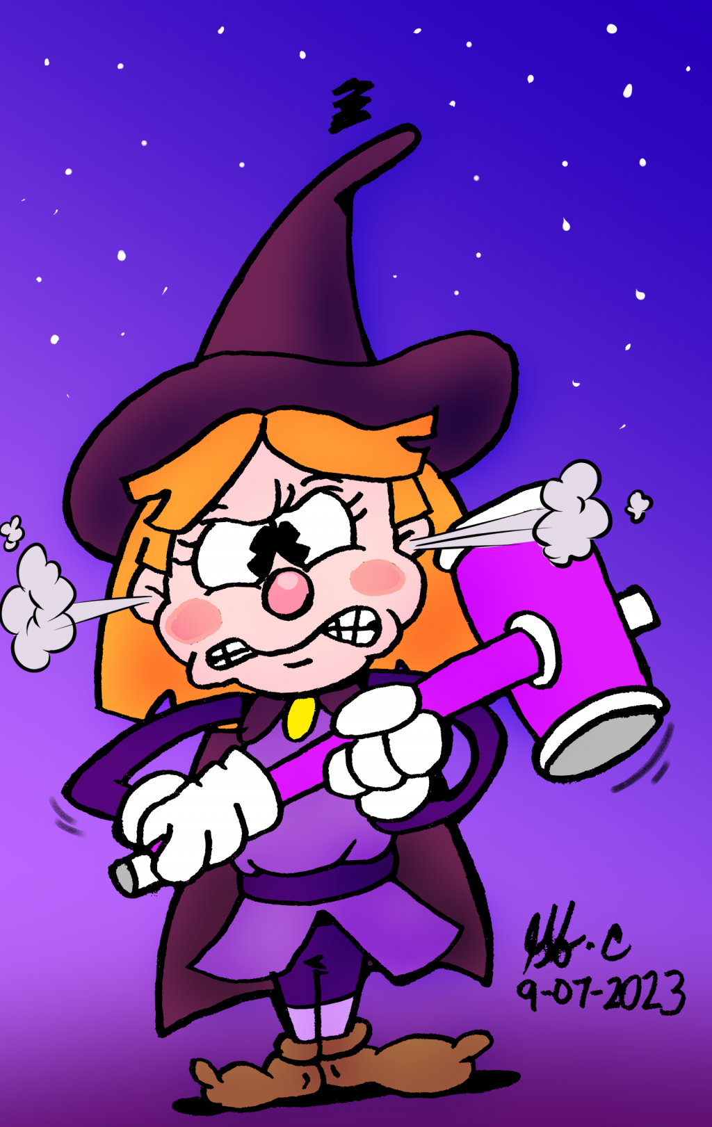 Enchanted Portals-Angry Penny drawing by Ginger | Doodle Addicts