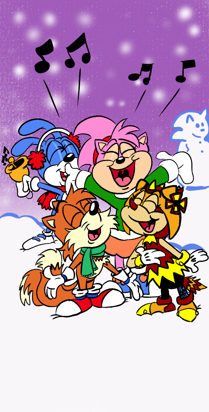Amy Rose & Friends in Caroling Capers drawing by Ginger | Doodle Addicts