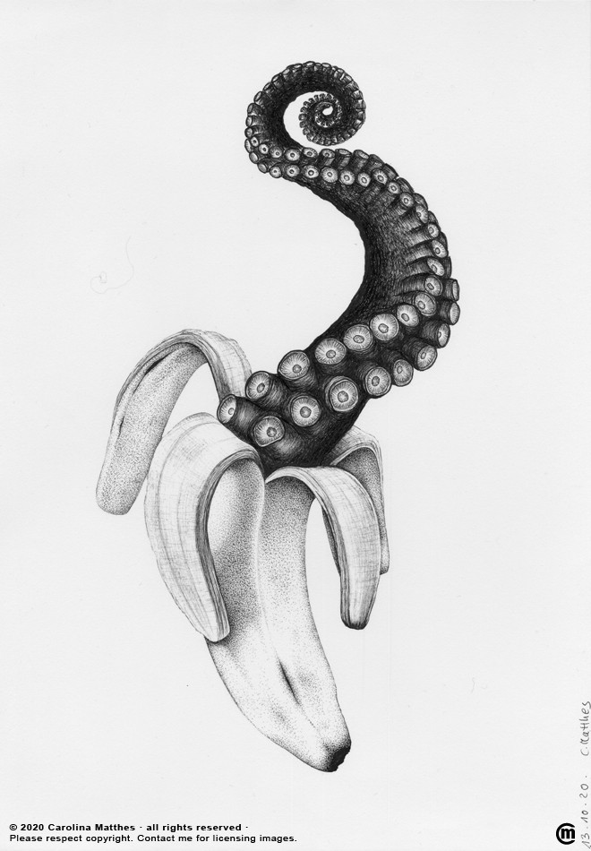 Mutant-Banana drawing by InkCatsAndMore | Doodle Addicts