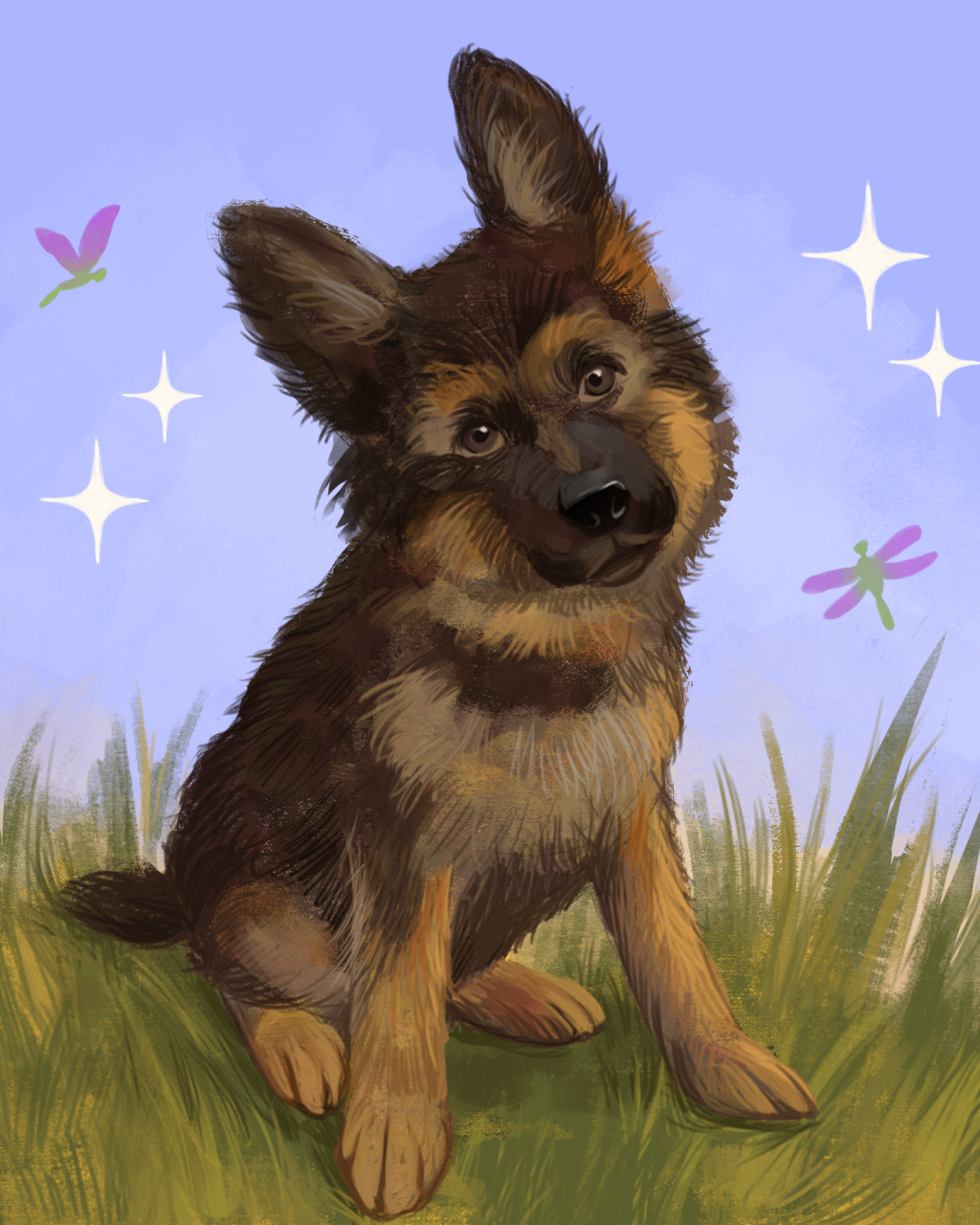 Cute dog illustration drawing by The Covatar | Doodle Addicts