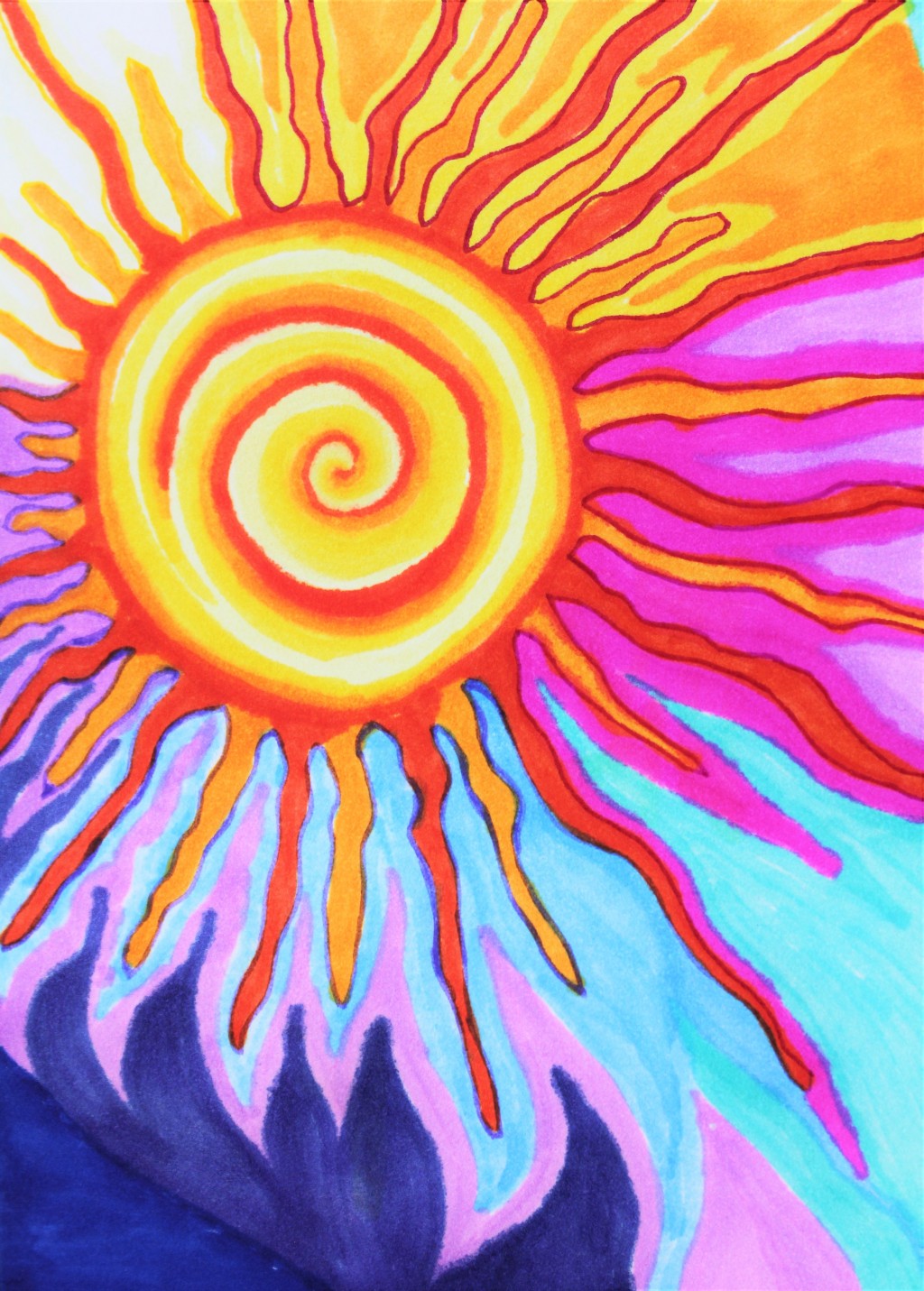 Crazy Sun by Brianna Eisman drawing by Brianna Eisman | Doodle Addicts
