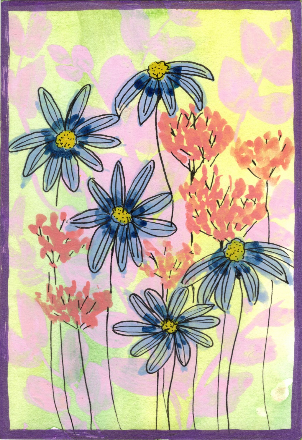 Flower gouache drawing by Jayanthi Ratna C | Doodle Addicts