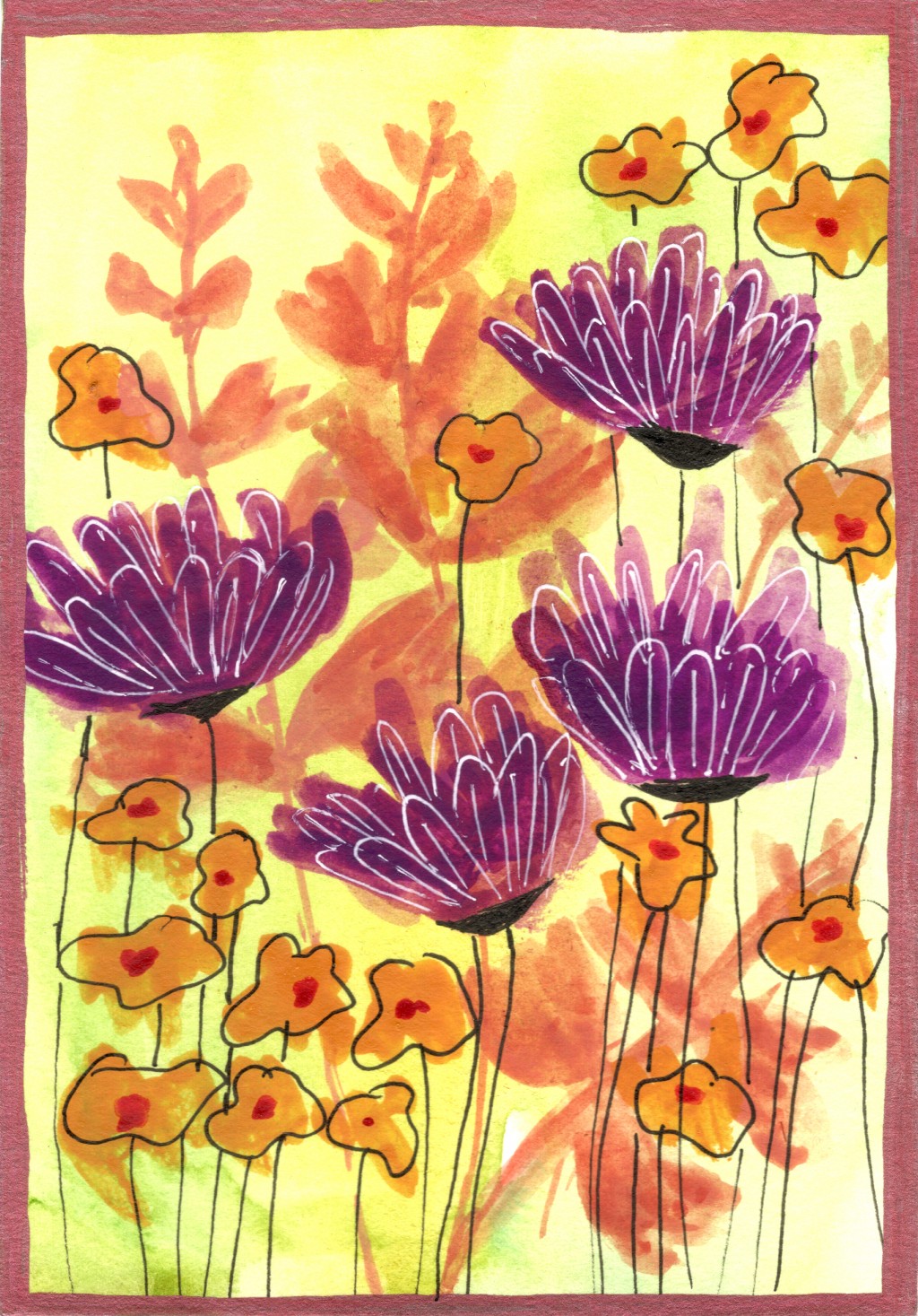 Flower gouache drawing by Jayanthi Ratna C | Doodle Addicts
