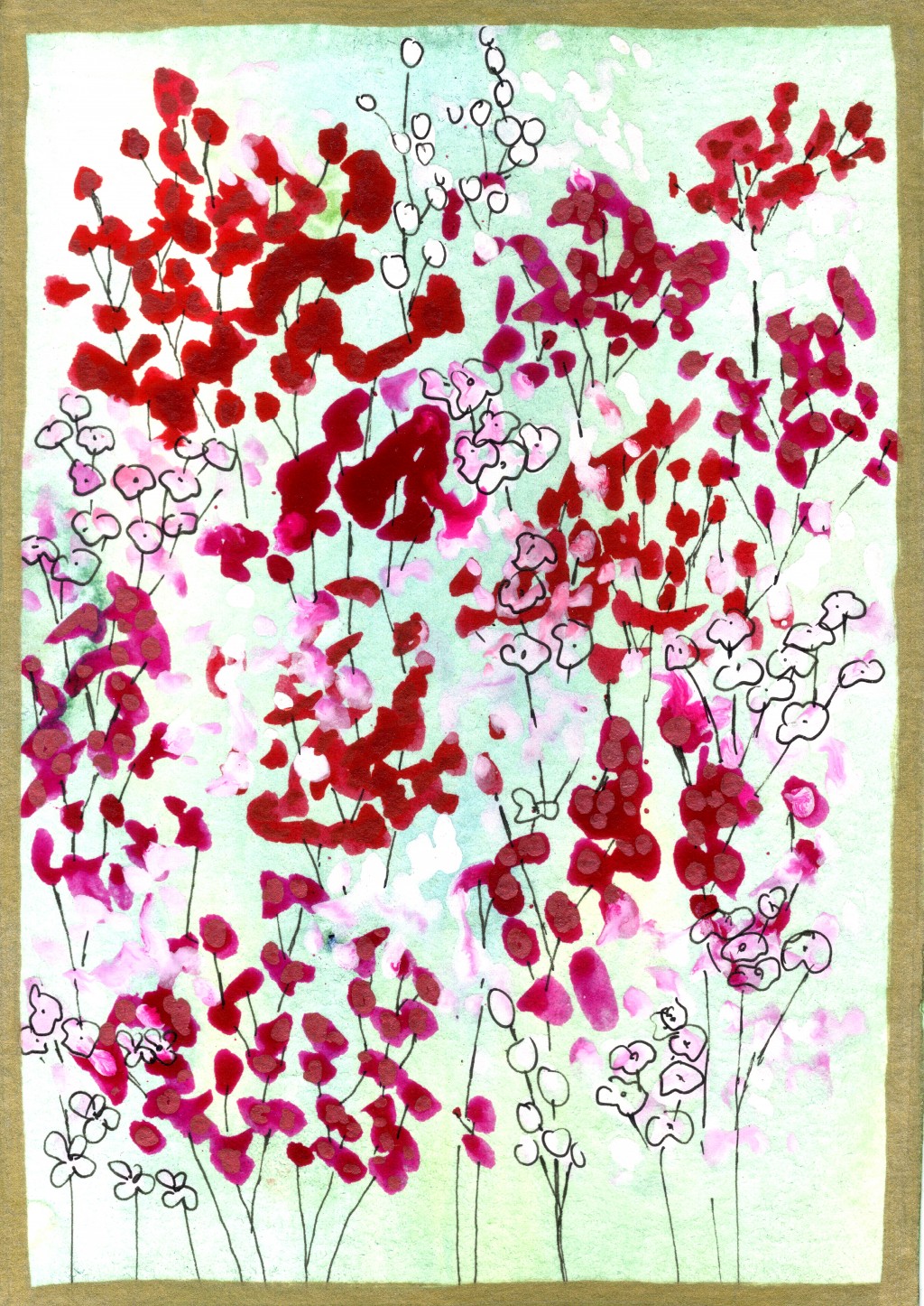 Flower gouache drawing by Jayanthi Ratna C | Doodle Addicts