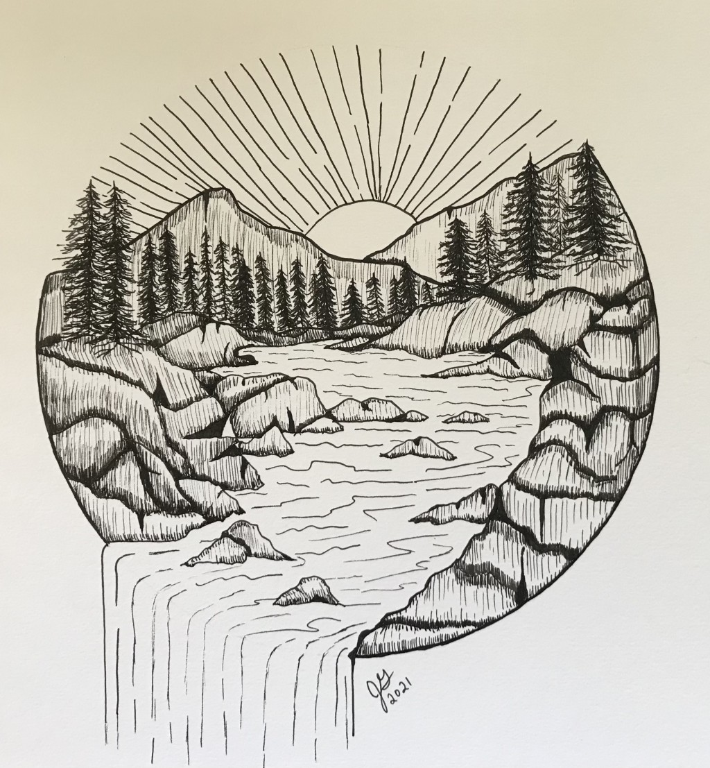 Practice ink drawing by Jean Garro | Doodle Addicts