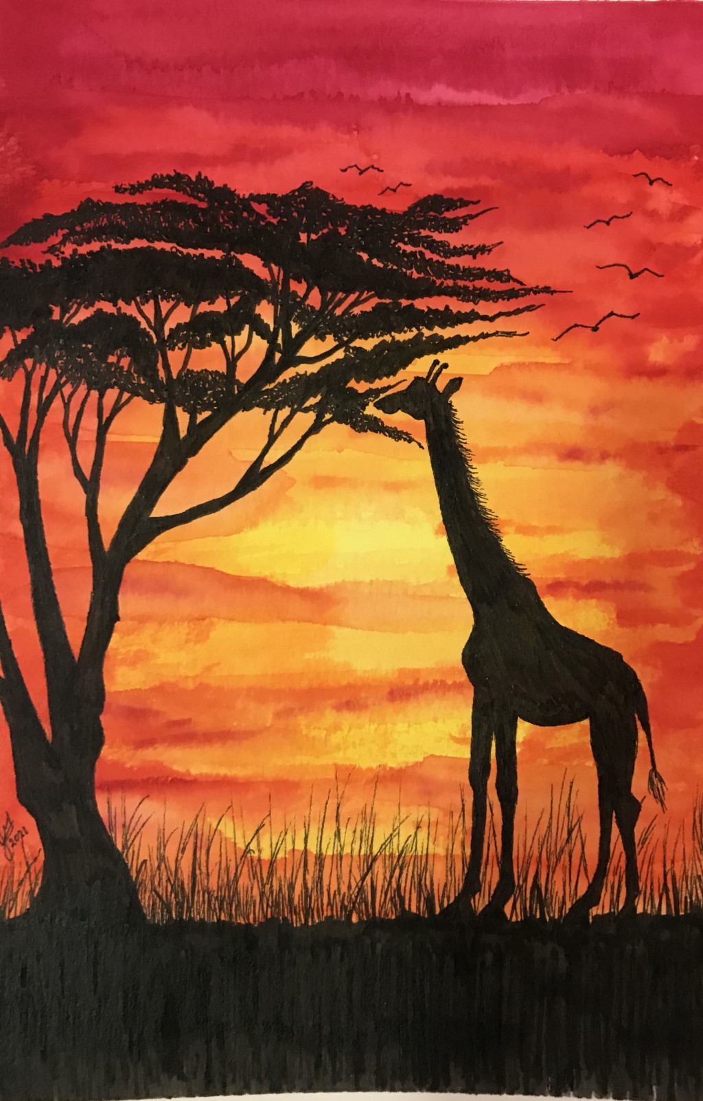 Safari Scene drawing by Jean Garro | Doodle Addicts