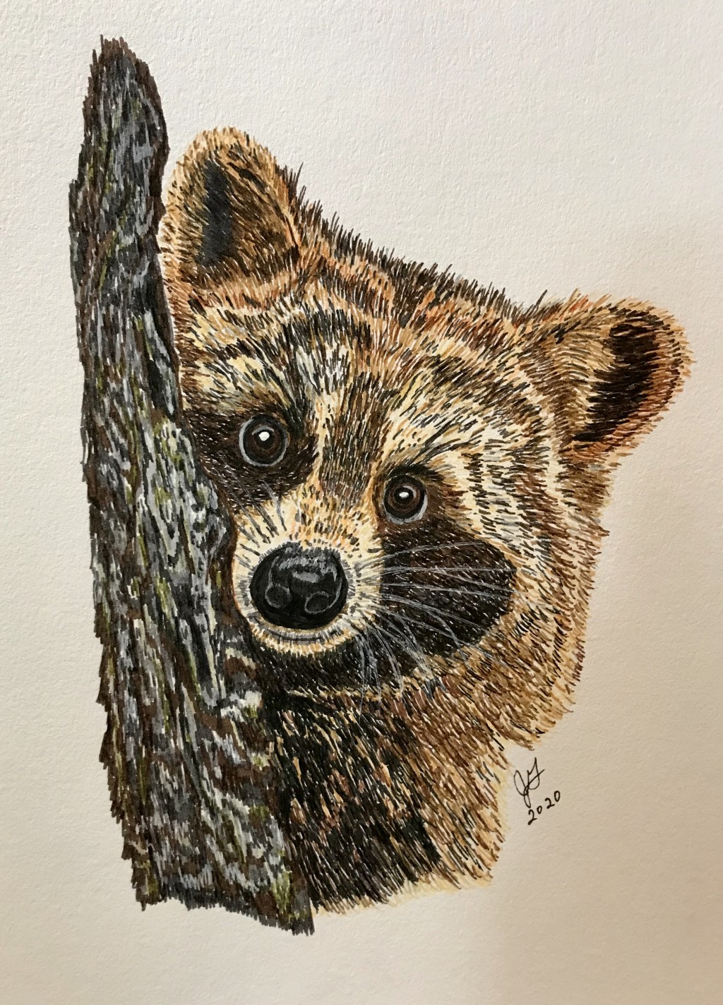 Peek-a-boo drawing by Jean Garro | Doodle Addicts