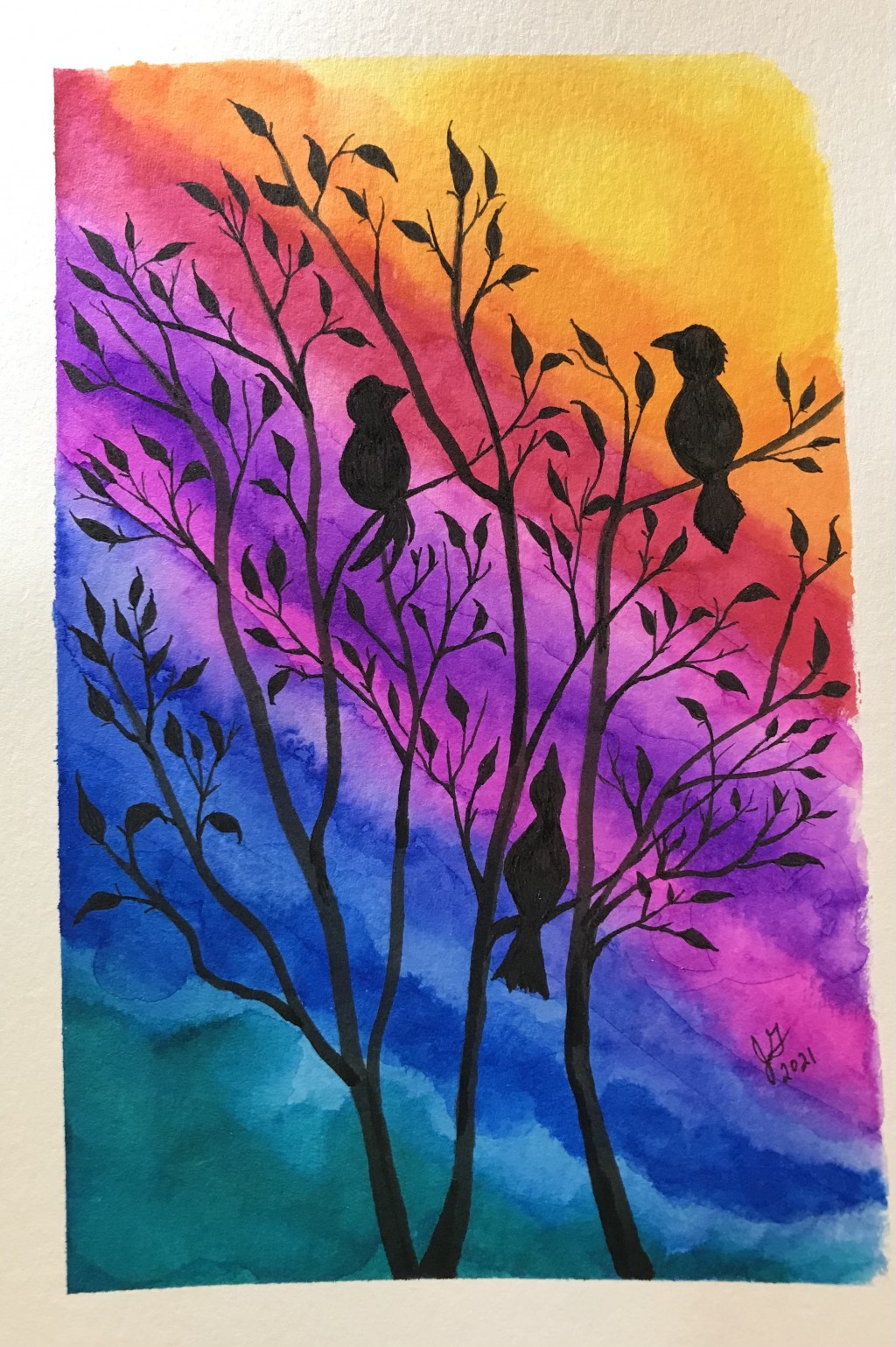 Colorful Skyscape drawing by Jean Garro | Doodle Addicts