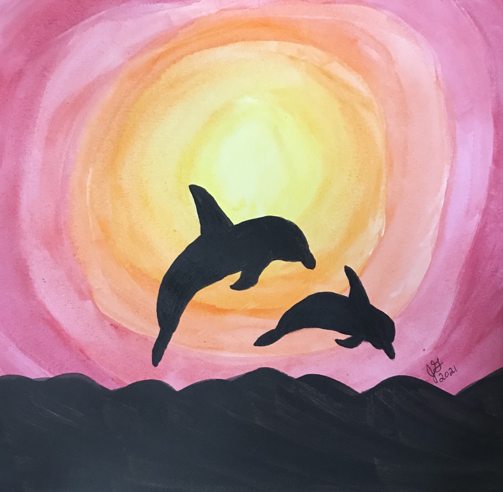 Dolphin Dance drawing by Jean Garro | Doodle Addicts