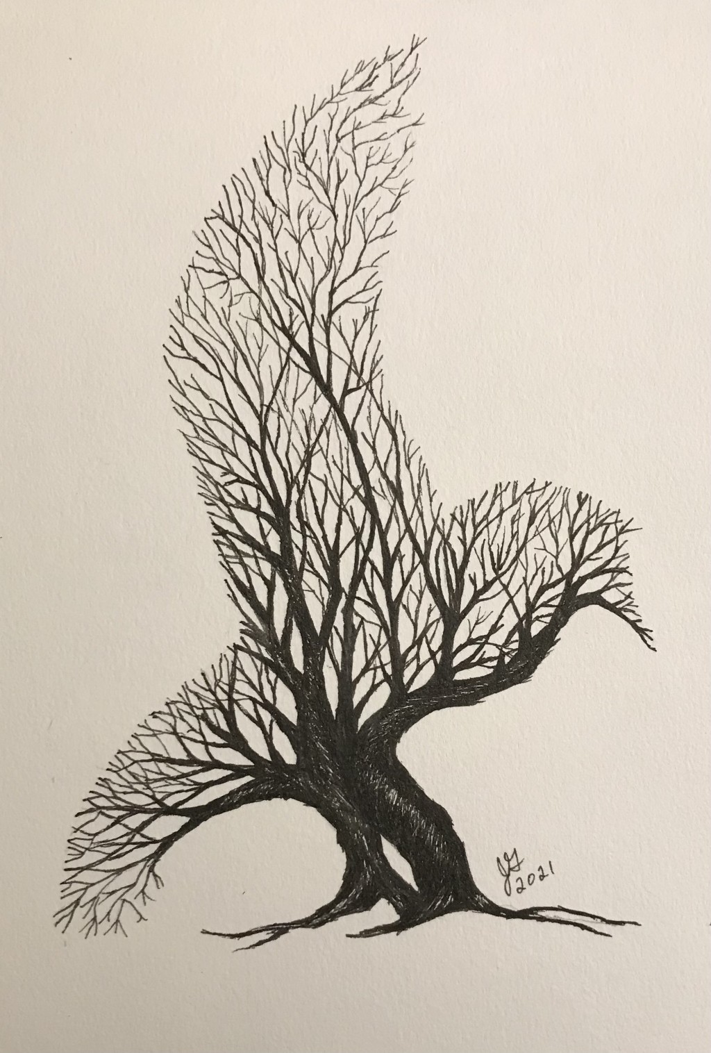 Tree Fowl drawing by Jean Garro | Doodle Addicts