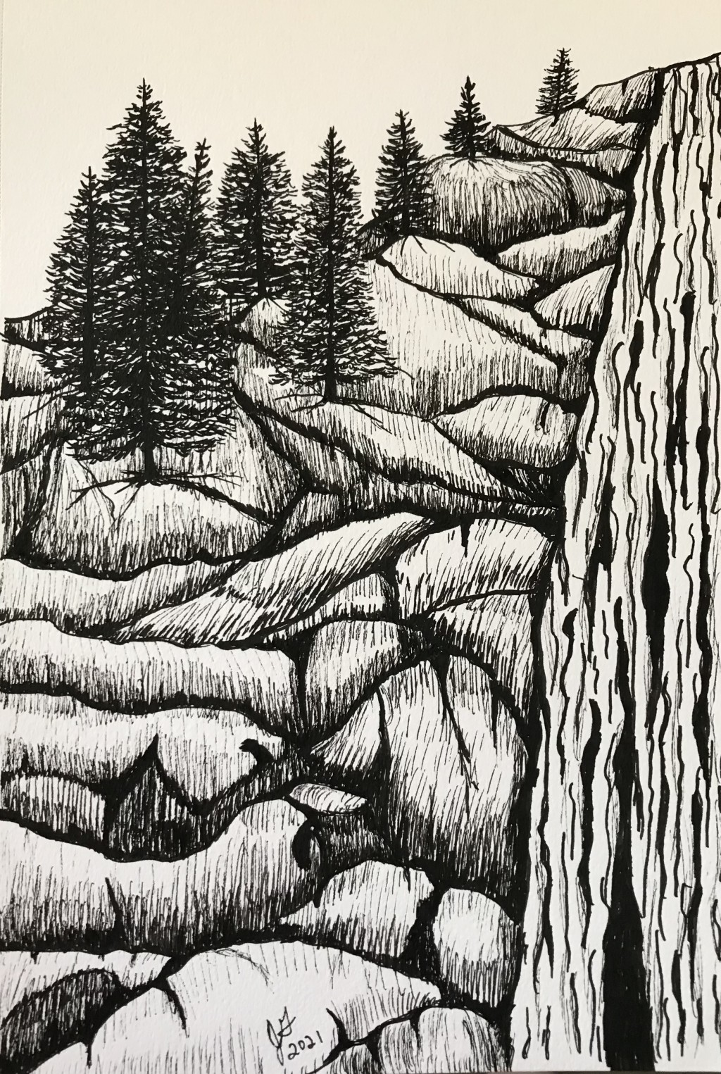 Long climb ahead drawing by Jean Garro | Doodle Addicts