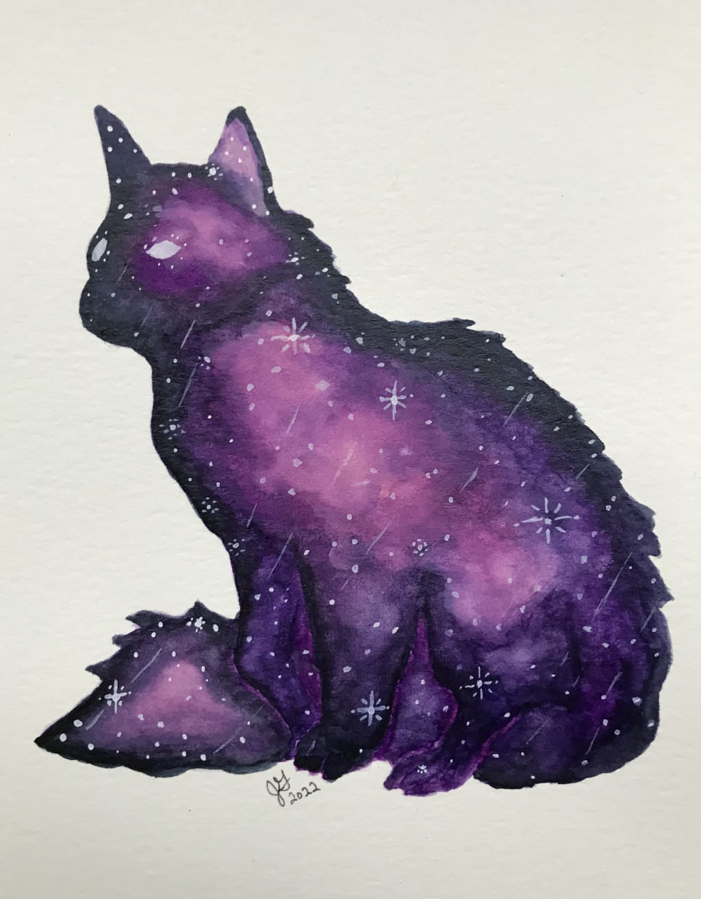 Galaxy Cat drawing by Jean Garro | Doodle Addicts
