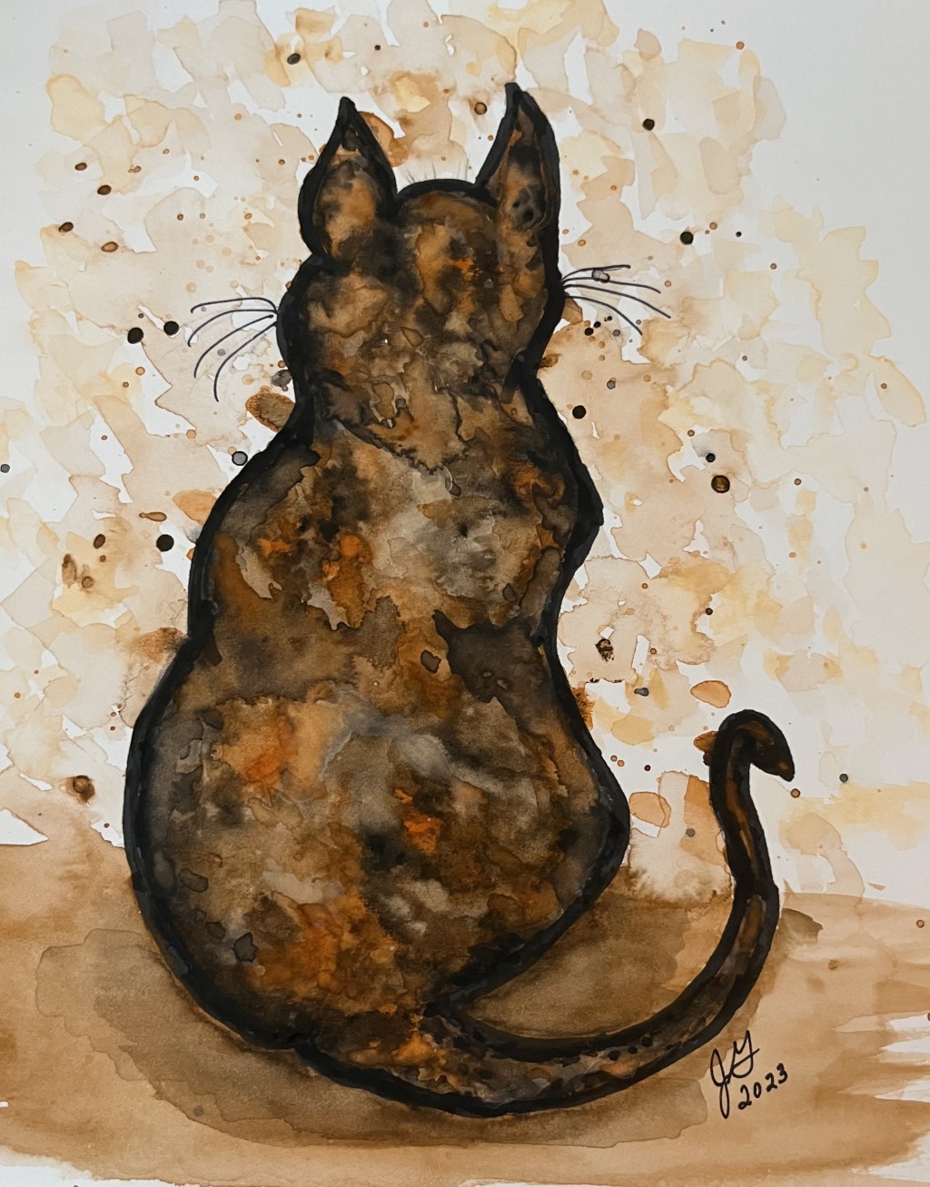 Abstract Calico drawing by Jean Garro | Doodle Addicts