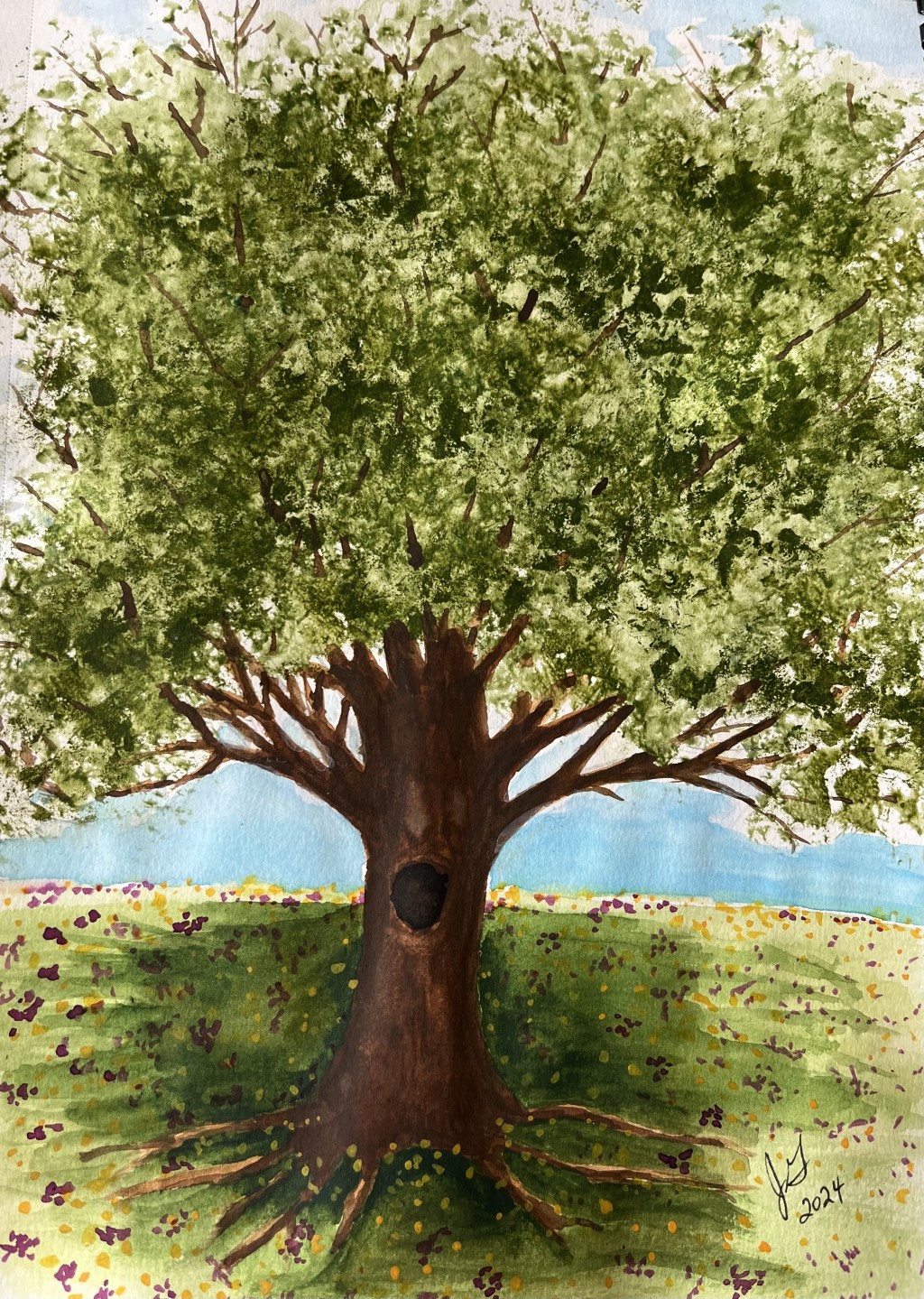 Happy little tree drawing by Jean Garro | Doodle Addicts