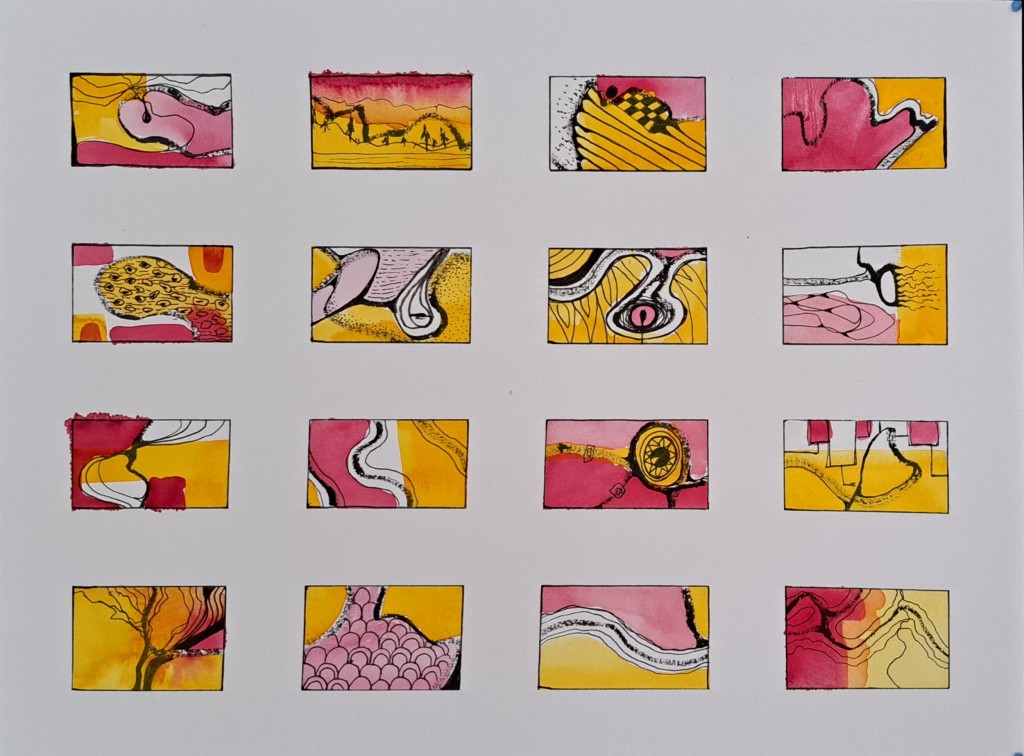 Abstract panels drawing by Jennifer | Doodle Addicts