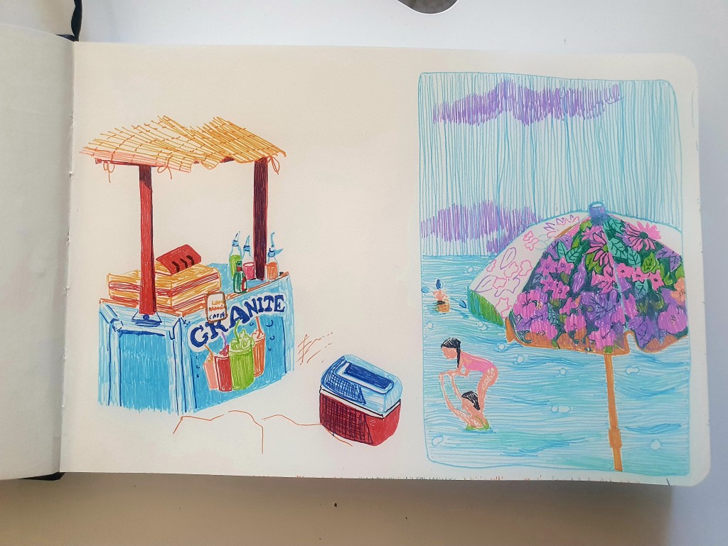 Granite and Umbrellas drawing by Anna | Doodle Addicts
